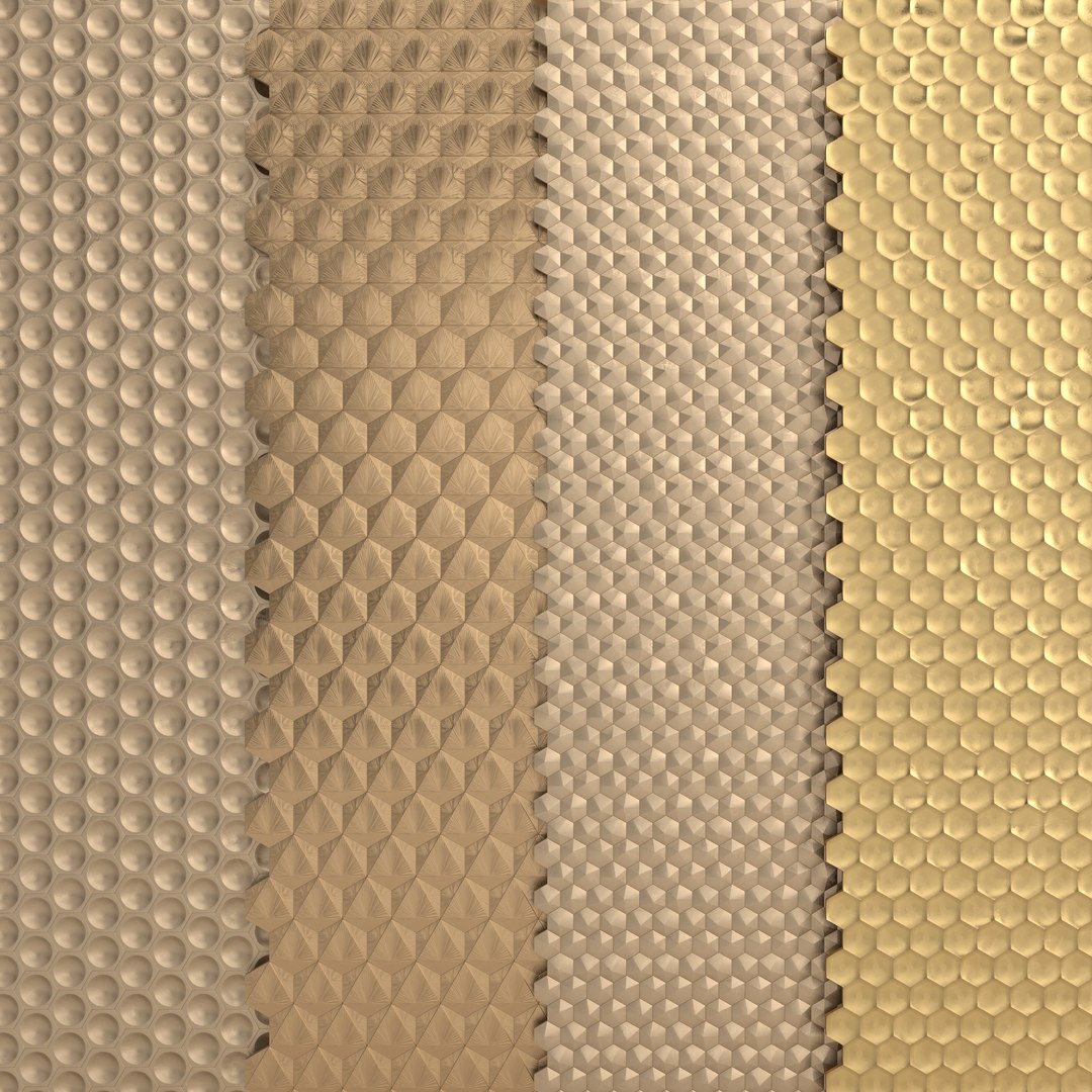 3D Gold 3D Panels Collection Model - TurboSquid 2103208