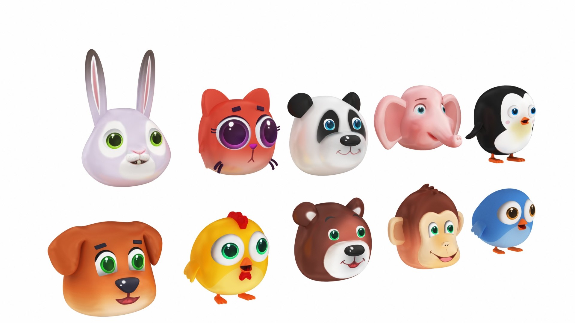 3D Model Cartoon Animal Icon - TurboSquid 2286090
