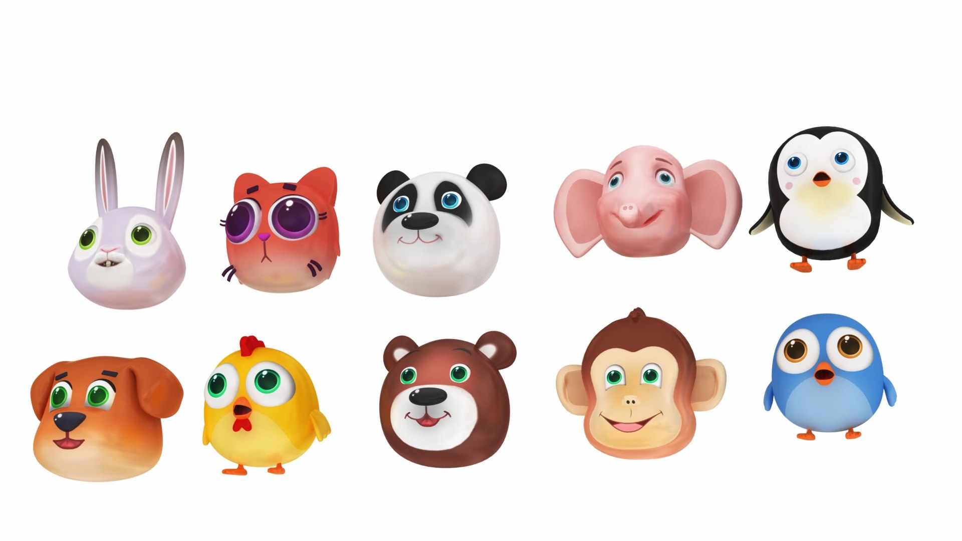 3D Model Cartoon Animal Icon - TurboSquid 2286090