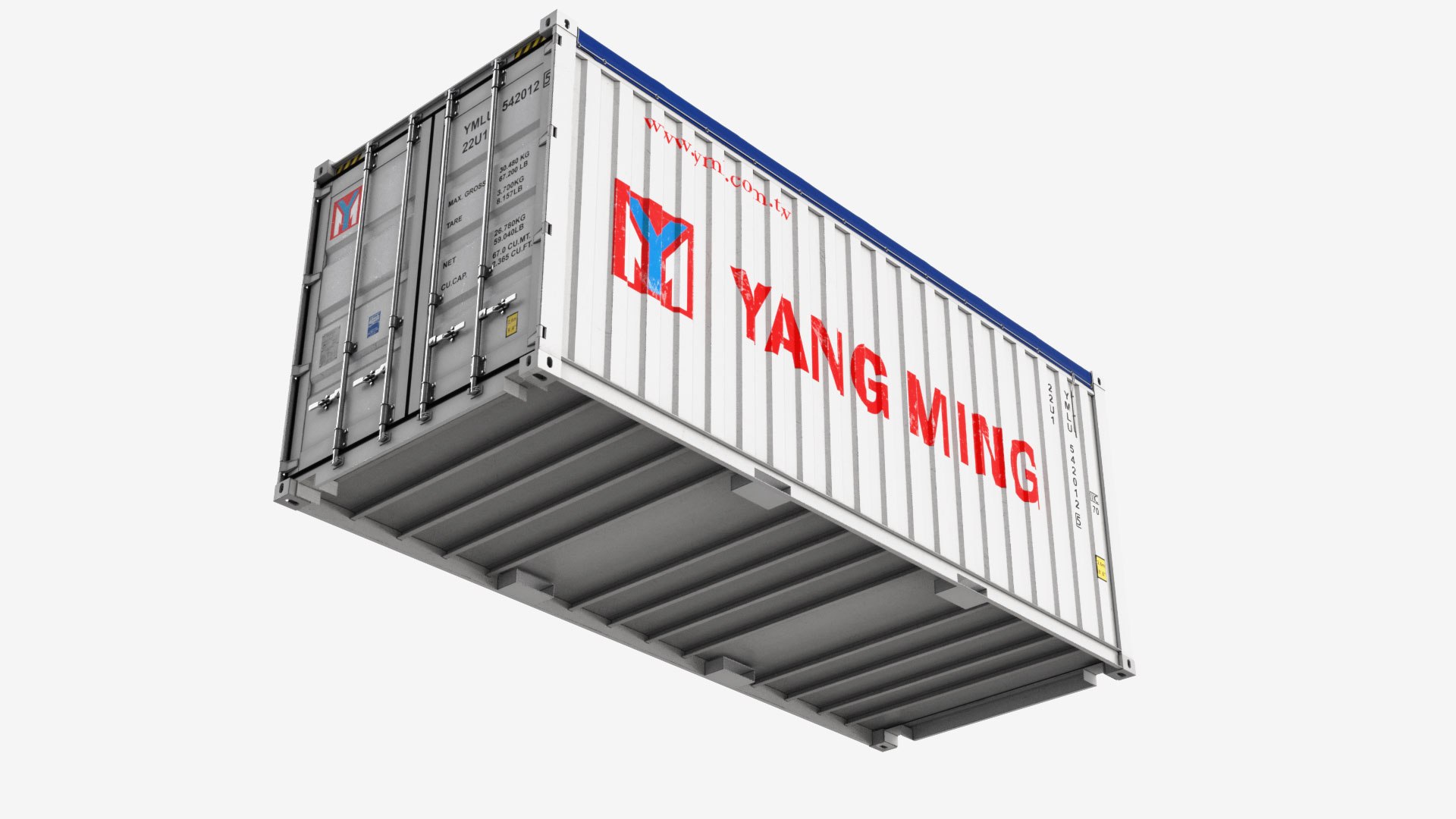 20feet YANG MING Open Top Shipping Container Model - TurboSquid 2210900