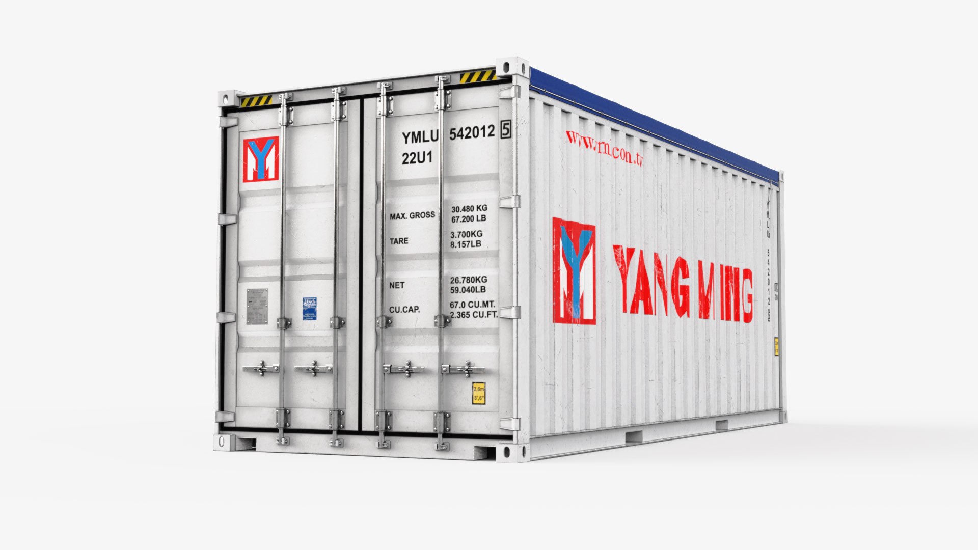 20feet YANG MING Open Top Shipping Container Model - TurboSquid 2210900