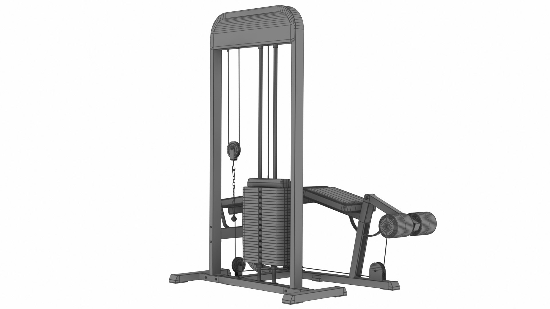 GYM Leg Curl Machine 3D Model - TurboSquid 1927914