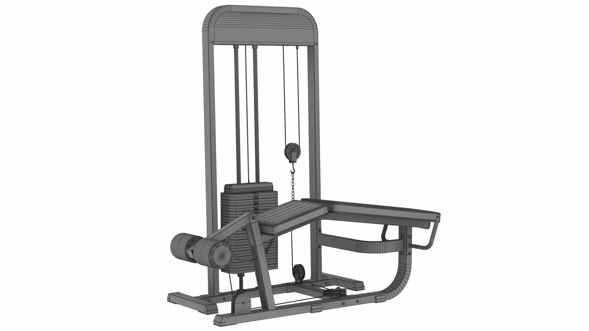 GYM Leg Curl Machine 3D Model - TurboSquid 1927914