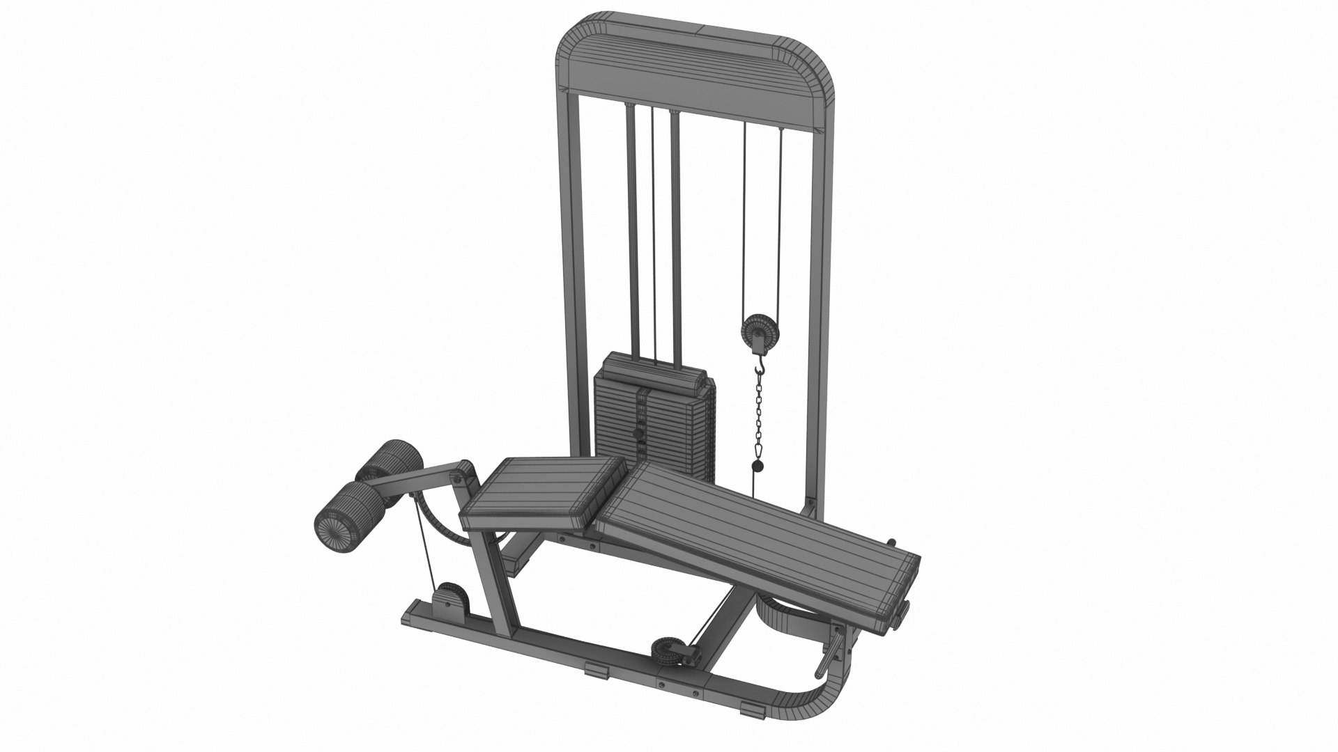 GYM Leg Curl Machine 3D Model - TurboSquid 1927914