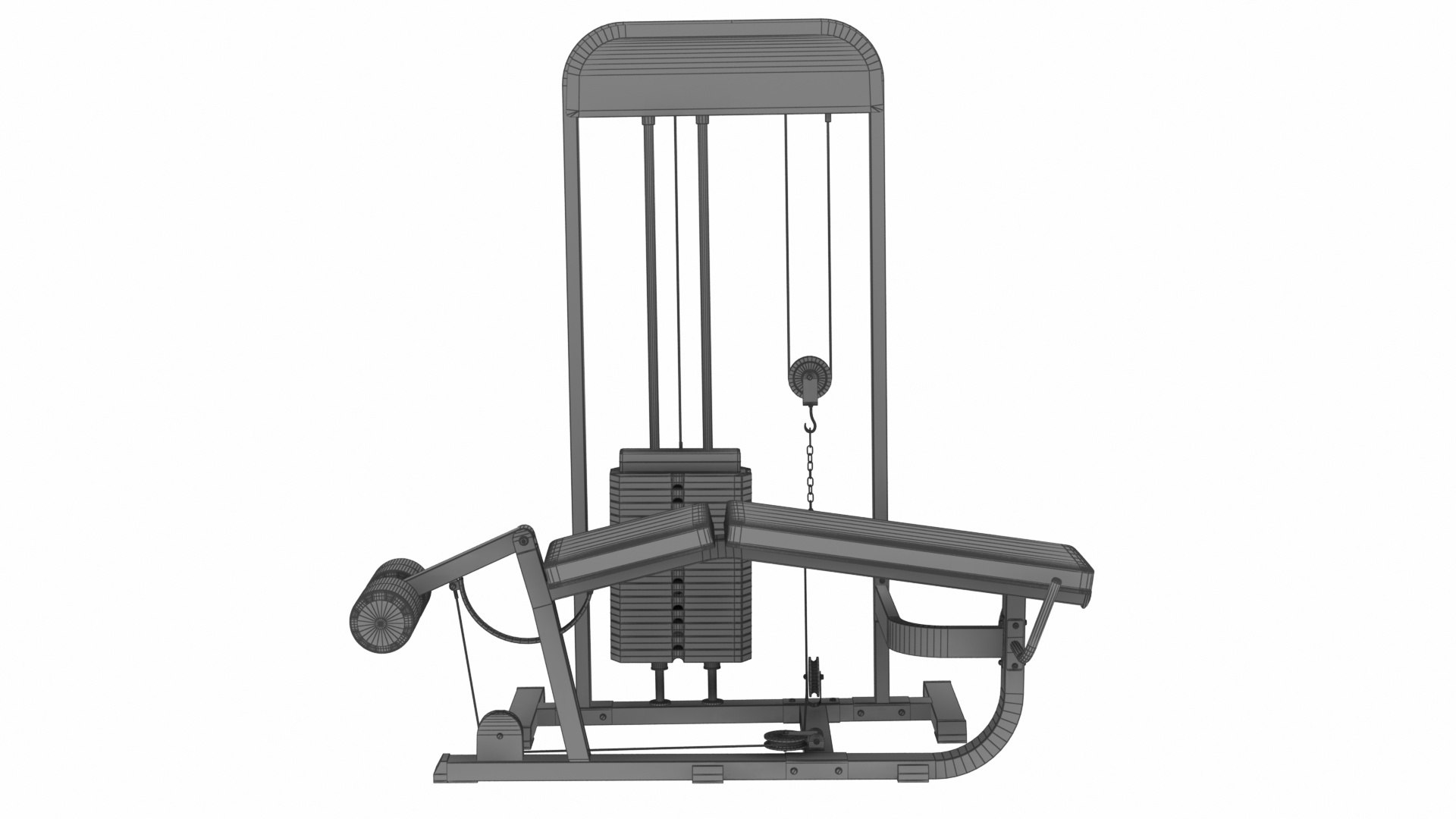GYM Leg Curl Machine 3D Model - TurboSquid 1927914