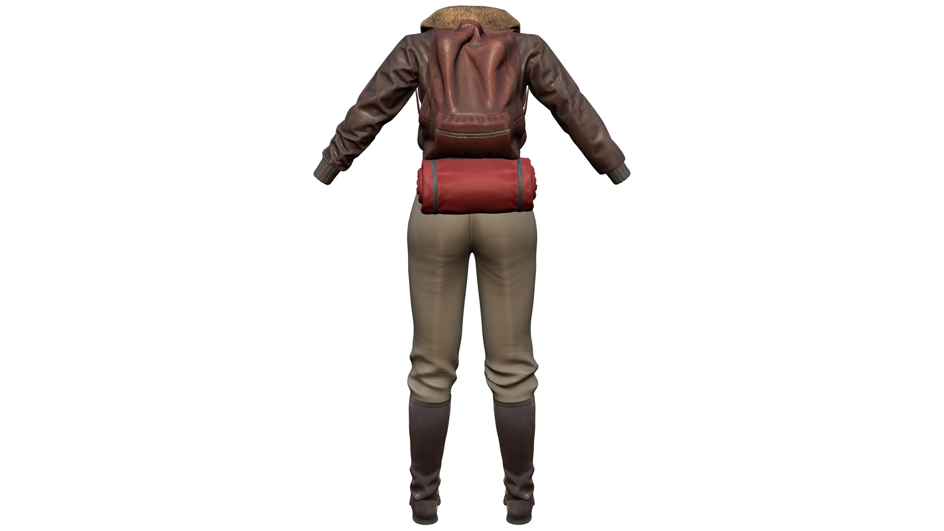 3D Full Explorer Outfit Pants Jacket Backpack Boots - TurboSquid 2074431
