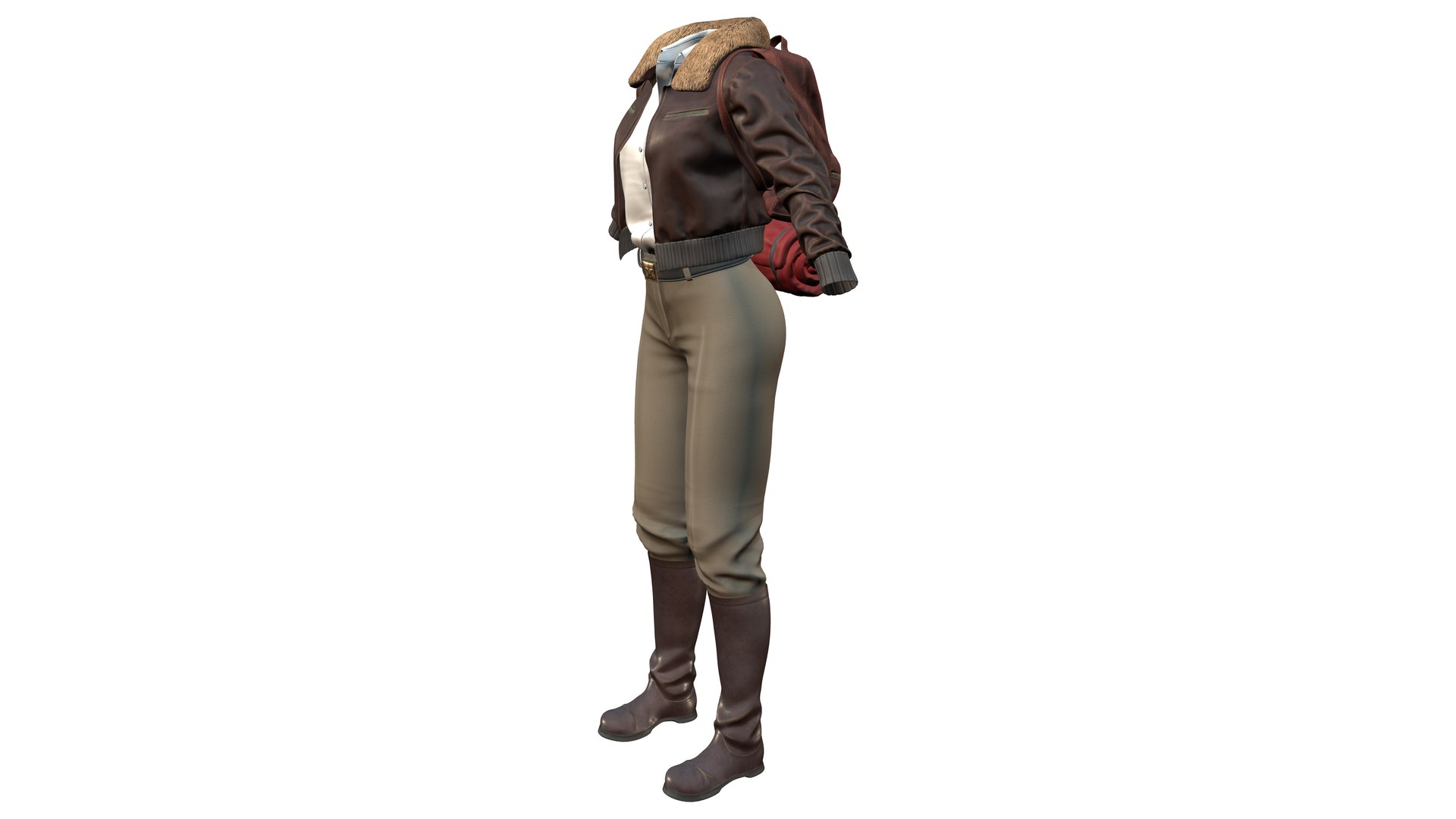 3D Full Explorer Outfit Pants Jacket Backpack Boots - TurboSquid 2074431