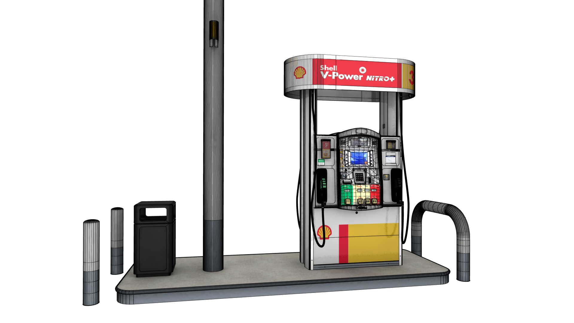 Shell fuel dispenser model - TurboSquid 1438417
