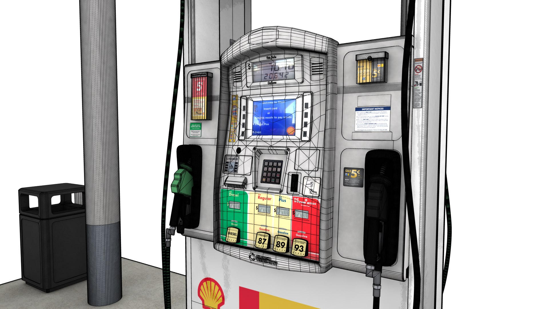 Shell Fuel Dispenser Model - TurboSquid 1438417