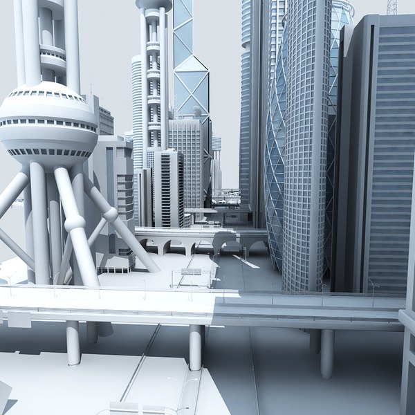 skyscrapers street 3d model