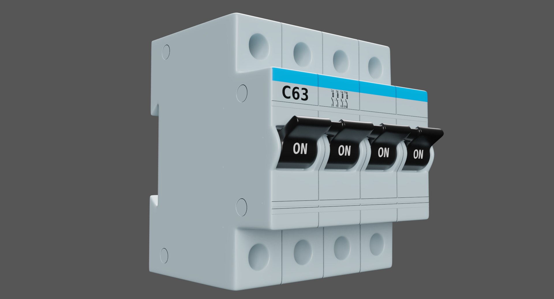 Electric Automatic Switch 63 3D - TurboSquid 1319702