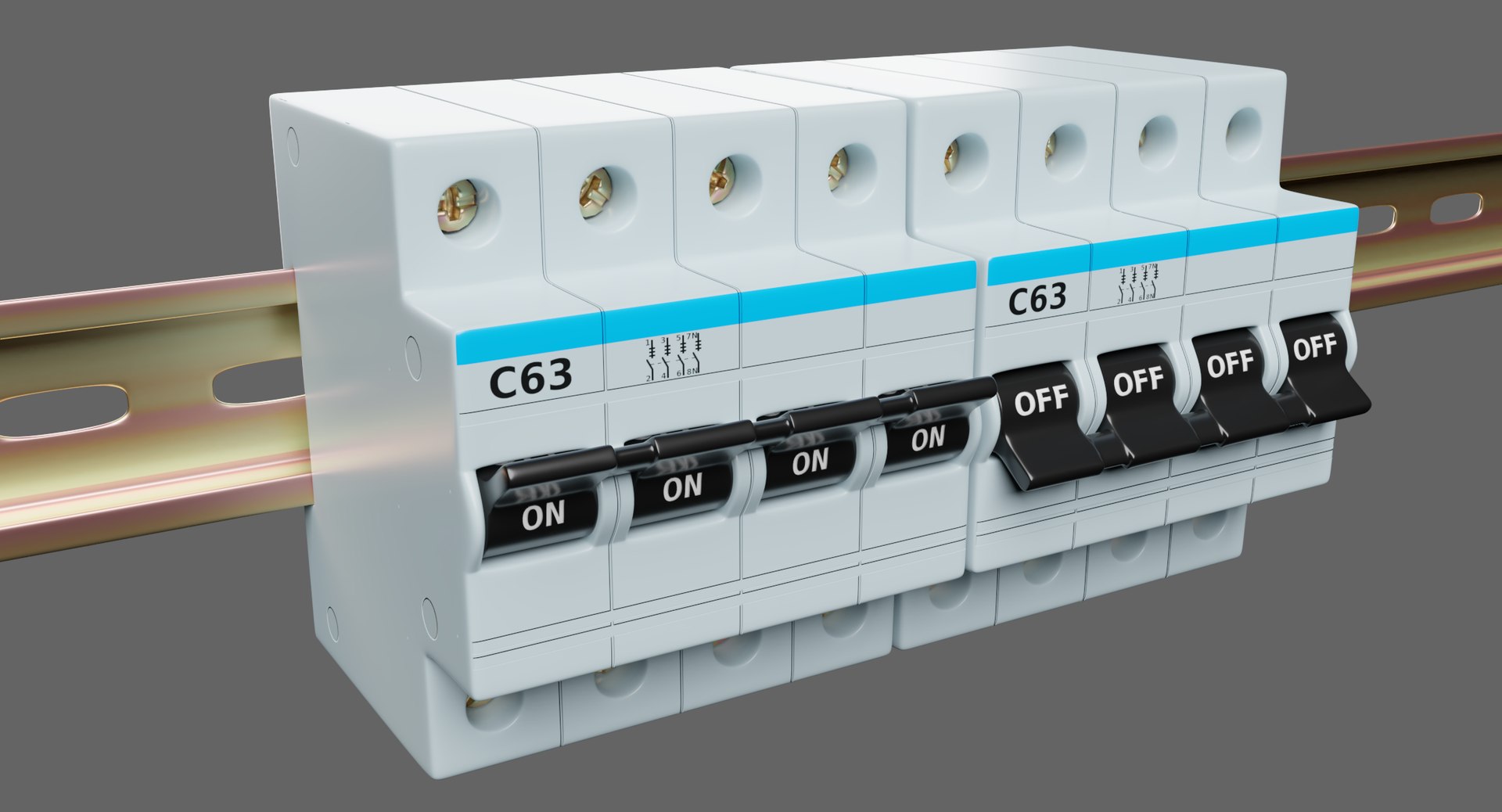 Electric Automatic Switch 63 3D - TurboSquid 1319702