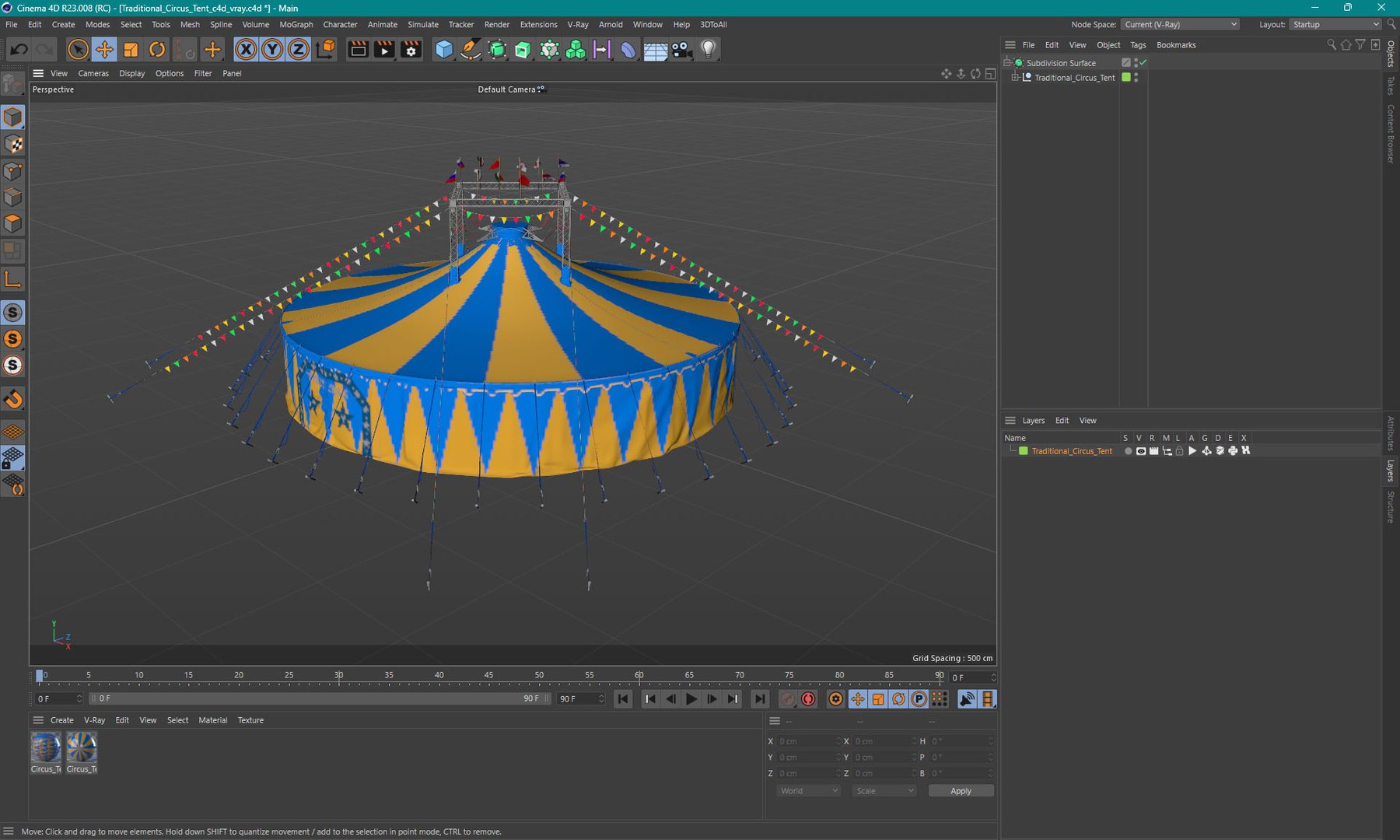 3D Traditional Circus Tent Model - TurboSquid 2295488