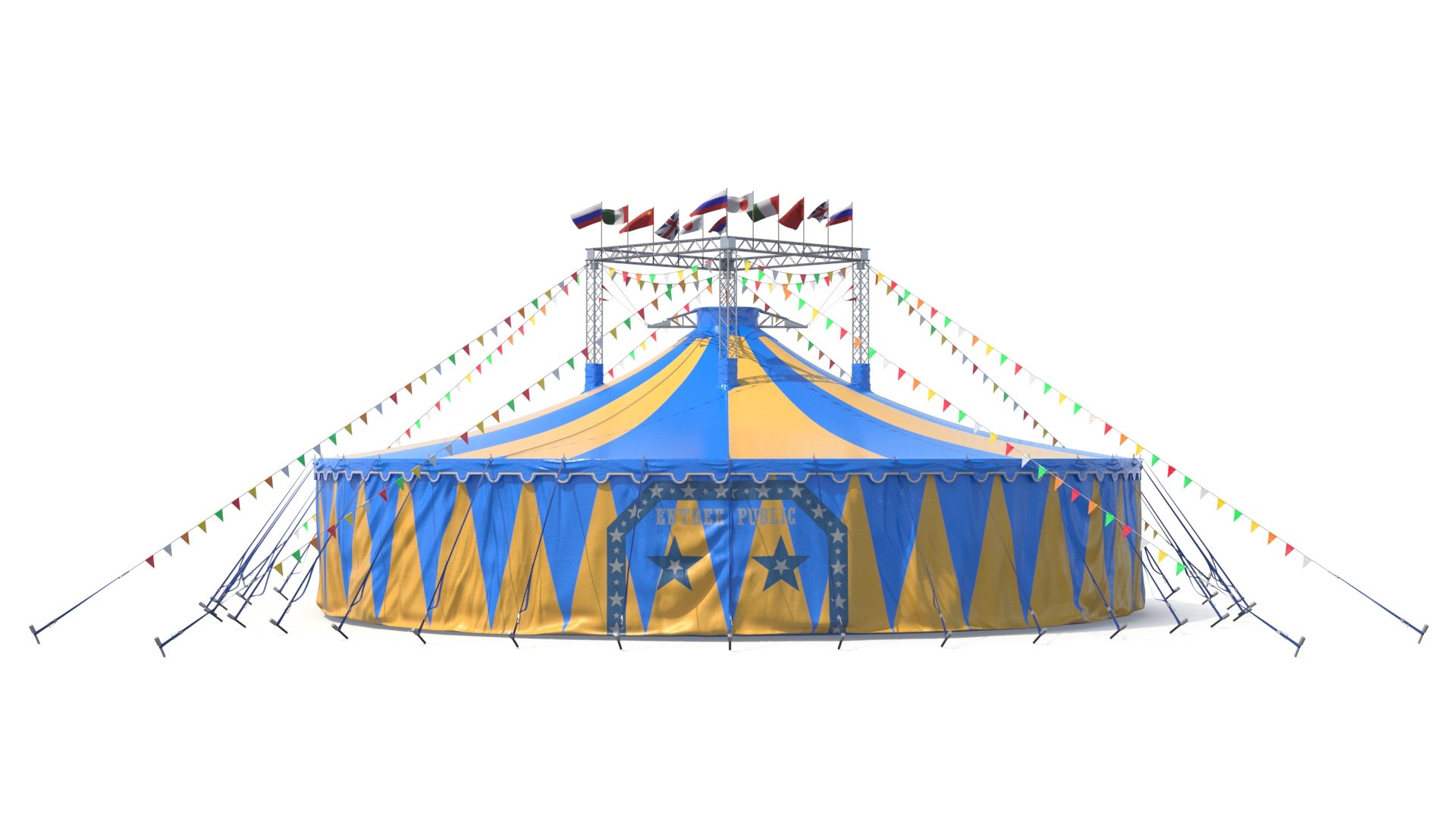 3D Traditional Circus Tent Model - TurboSquid 2295488