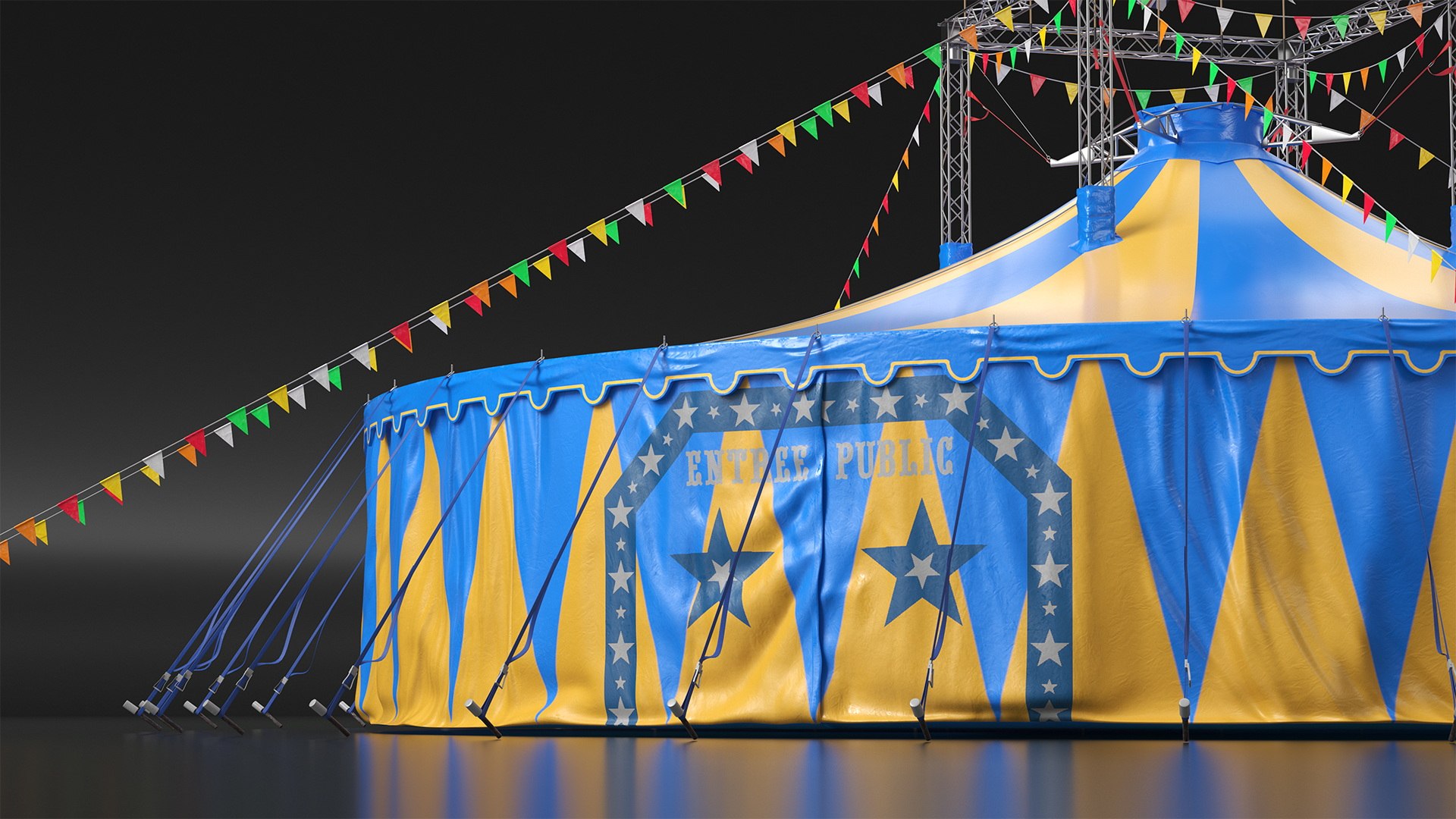 3D Traditional Circus Tent Model - TurboSquid 2295488