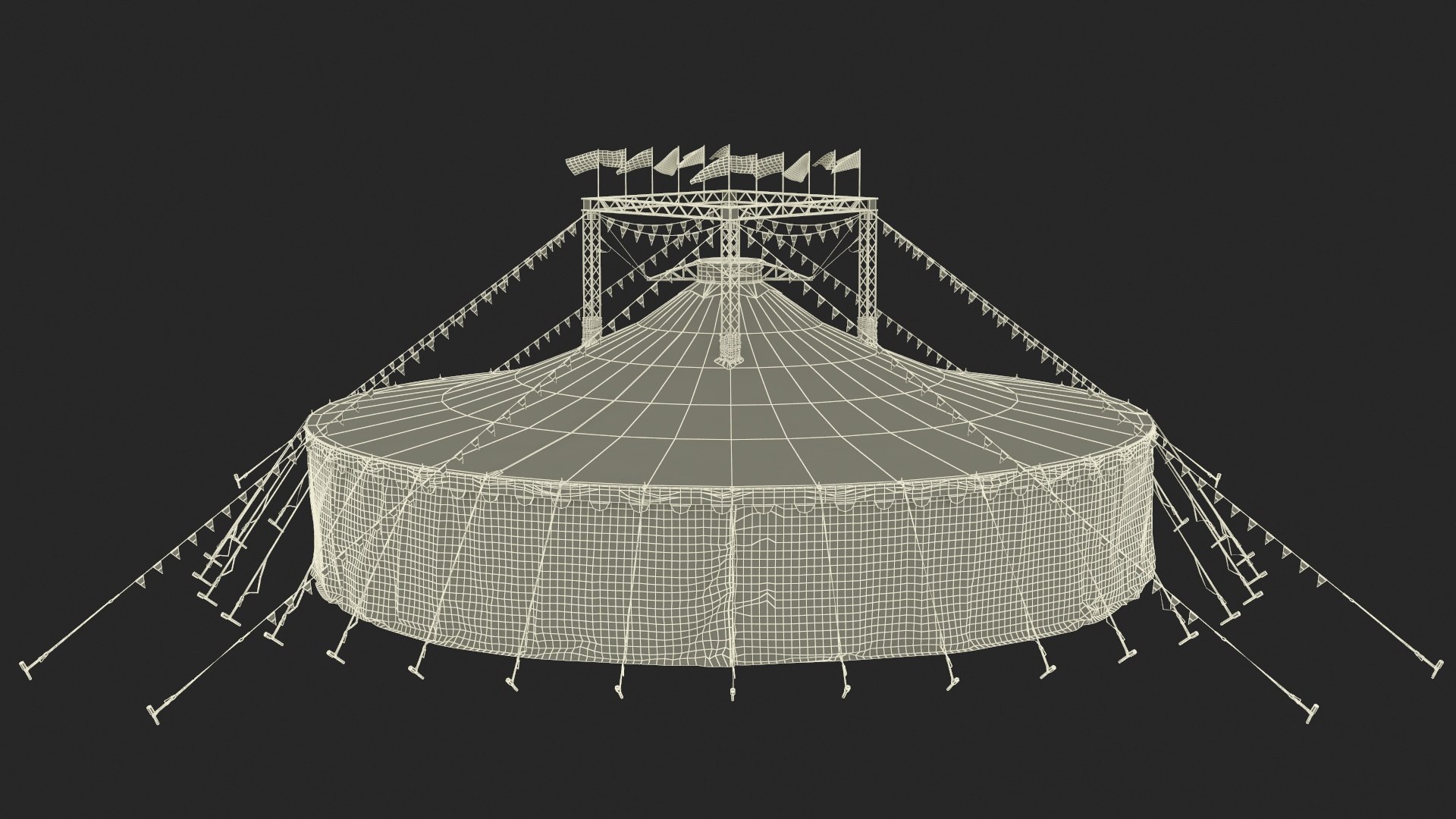 3D Traditional Circus Tent Model - TurboSquid 2295488