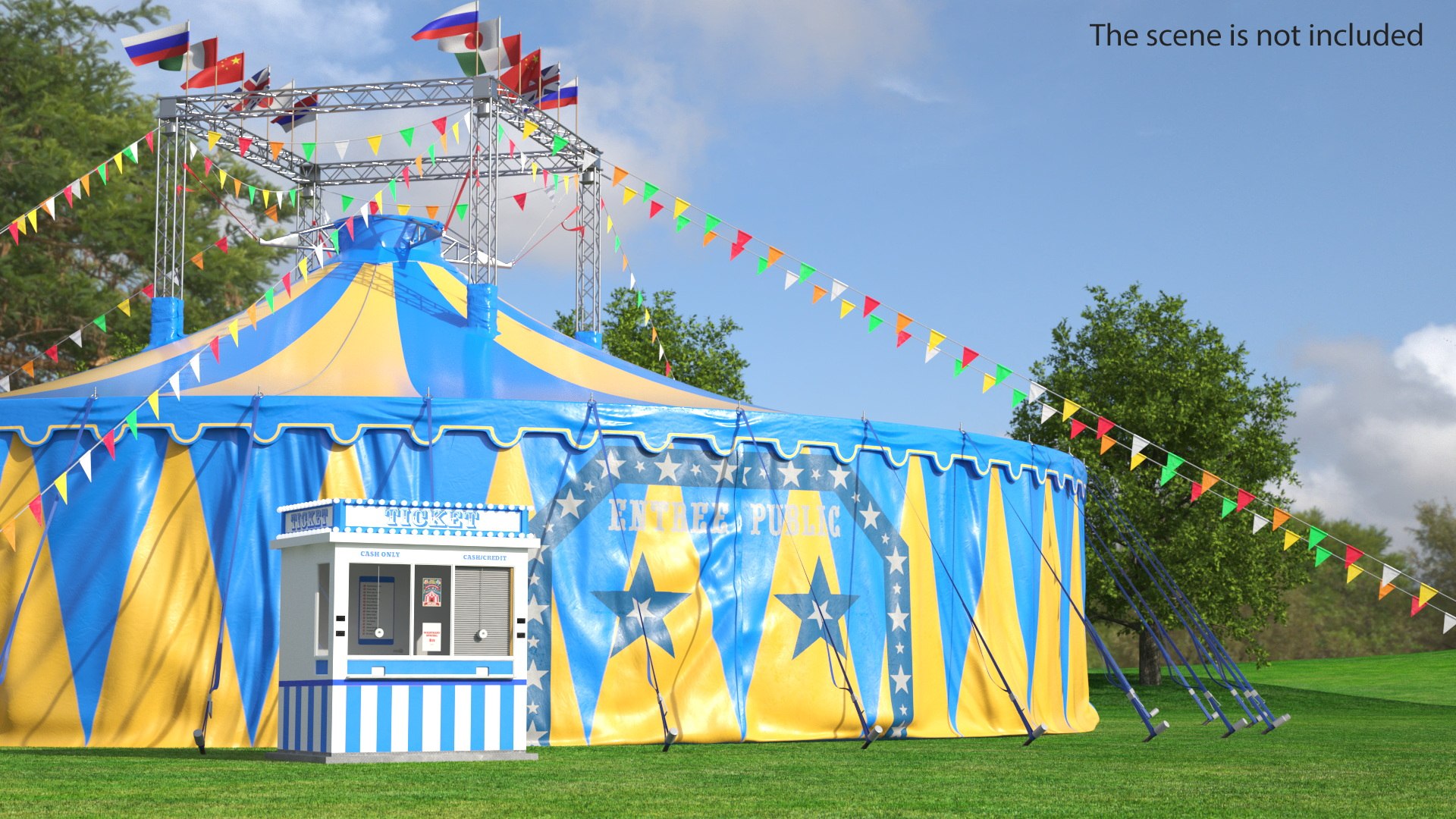 3D Traditional Circus Tent Model - TurboSquid 2295488