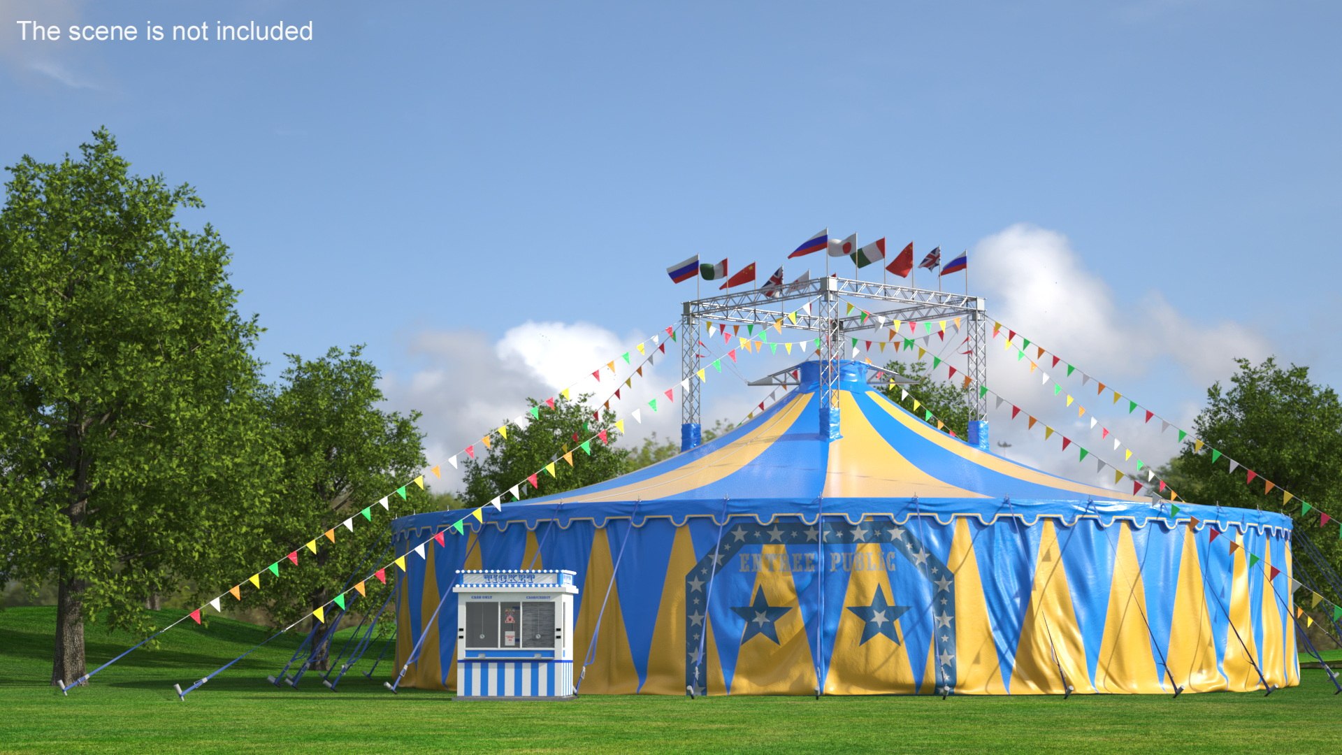 3D Traditional Circus Tent Model - TurboSquid 2295488