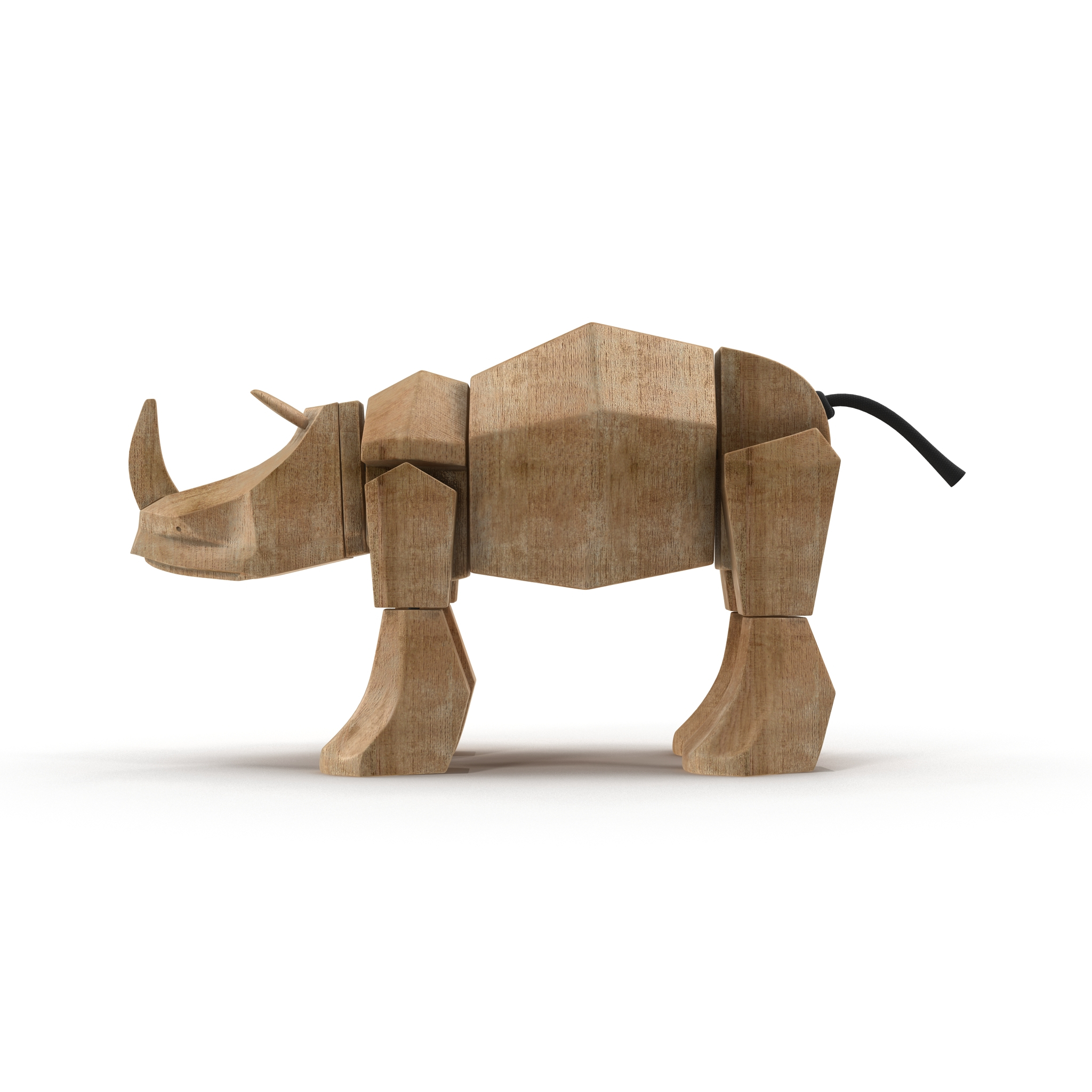 Wooden toy rhinoceros 3D model - TurboSquid 1188809