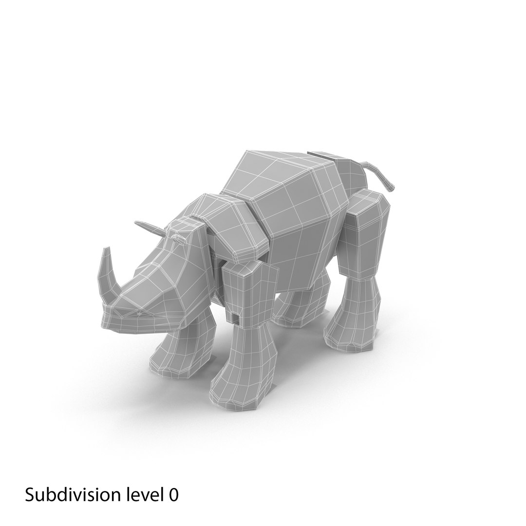 Wooden Toy Rhinoceros 3D Model - TurboSquid 1188809