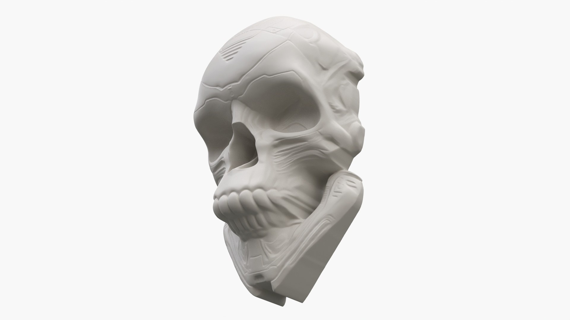 3D Industrial Skull Relief 3 - TurboSquid 2207828
