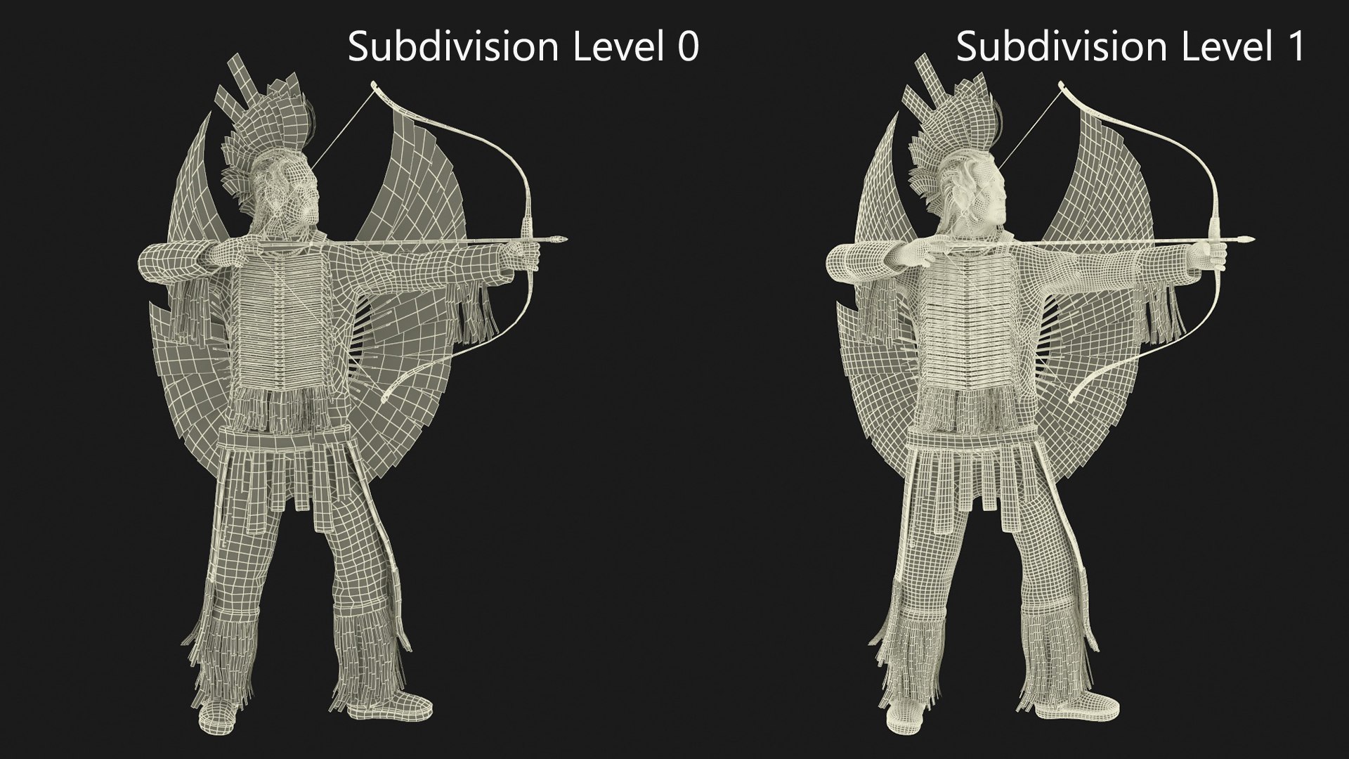 Indian With Bow And Arrow 3D Model - TurboSquid 2320666