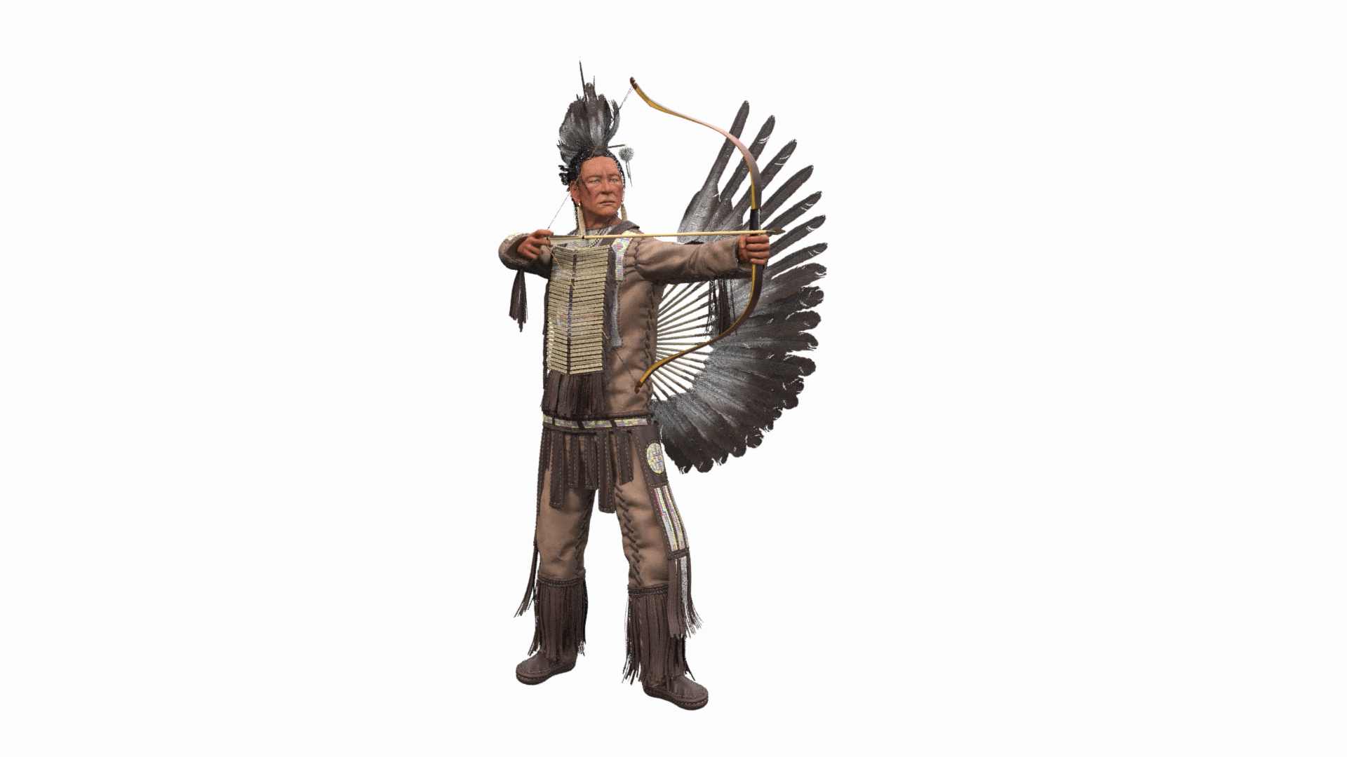 Indian With Bow And Arrow 3D Model - TurboSquid 2320666