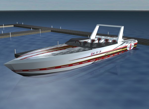 38 speed boat 3d model