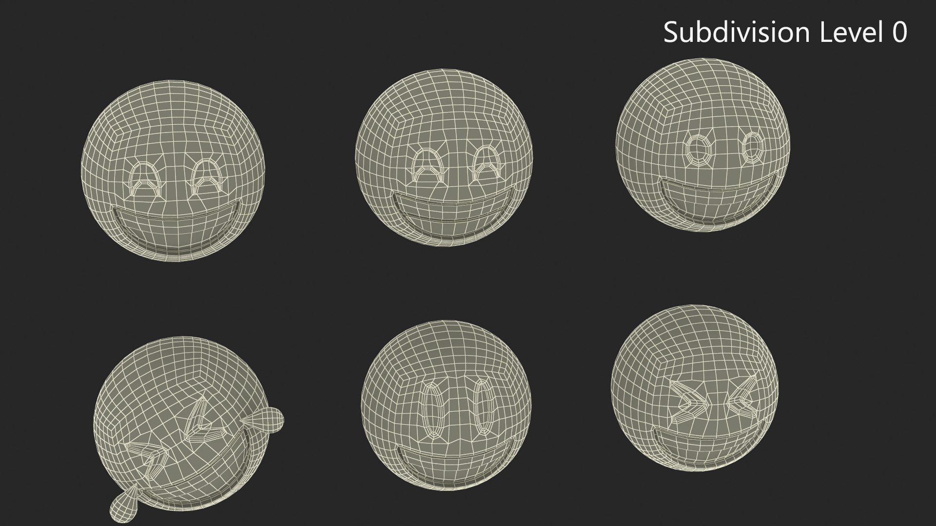 3D Model Set Of Smiling Emoji Balls - TurboSquid 2203762