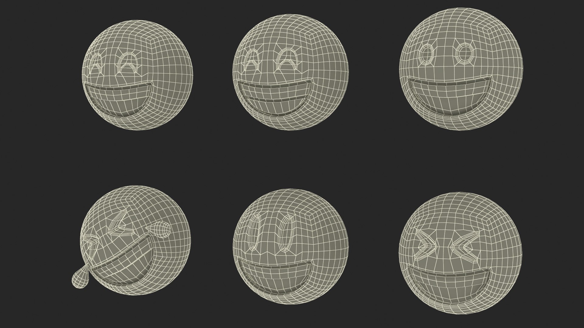 3D Model Set Of Smiling Emoji Balls - TurboSquid 2203762