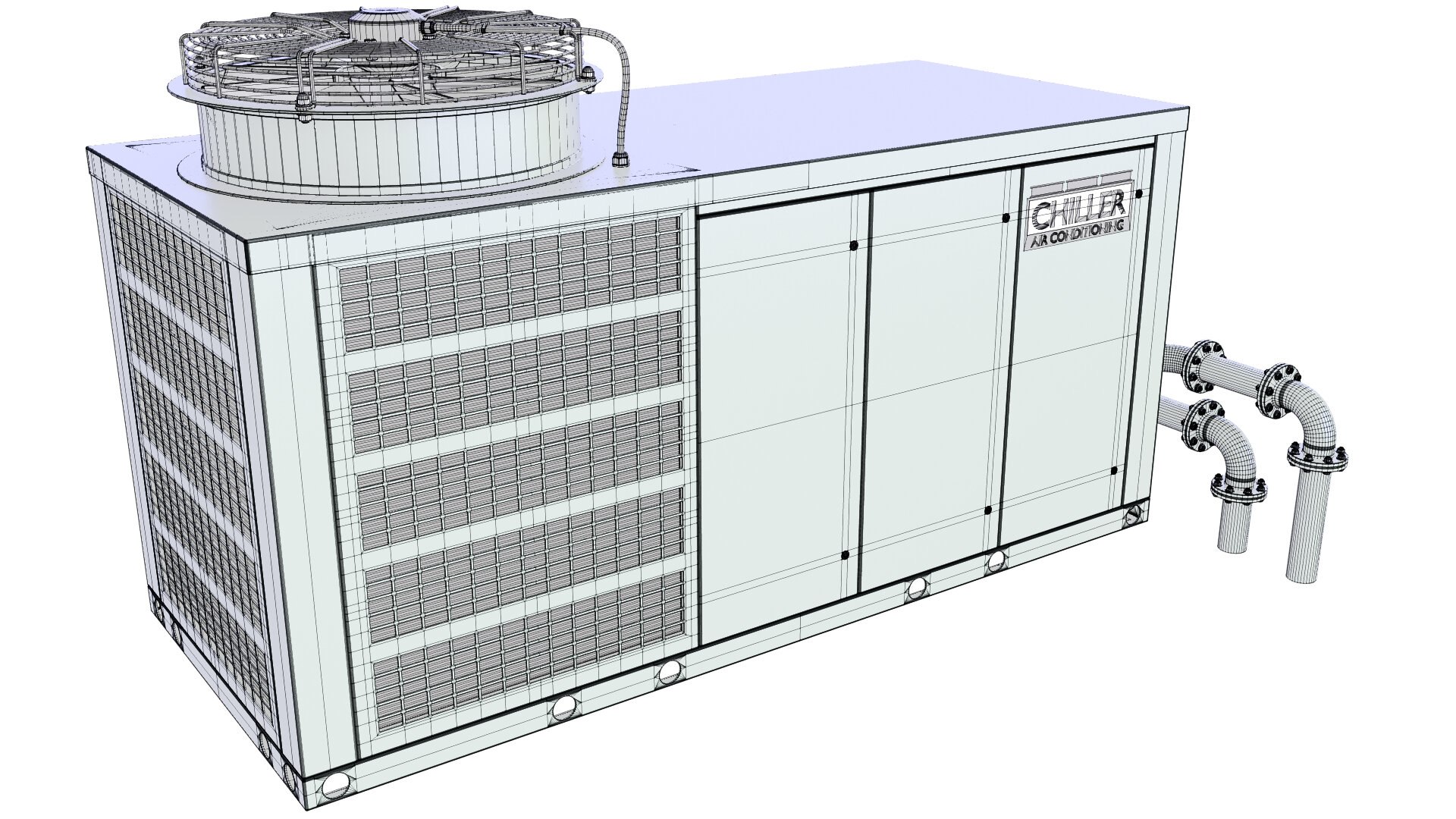 Rooftop Chiller System 4 3D Model - TurboSquid 2098366