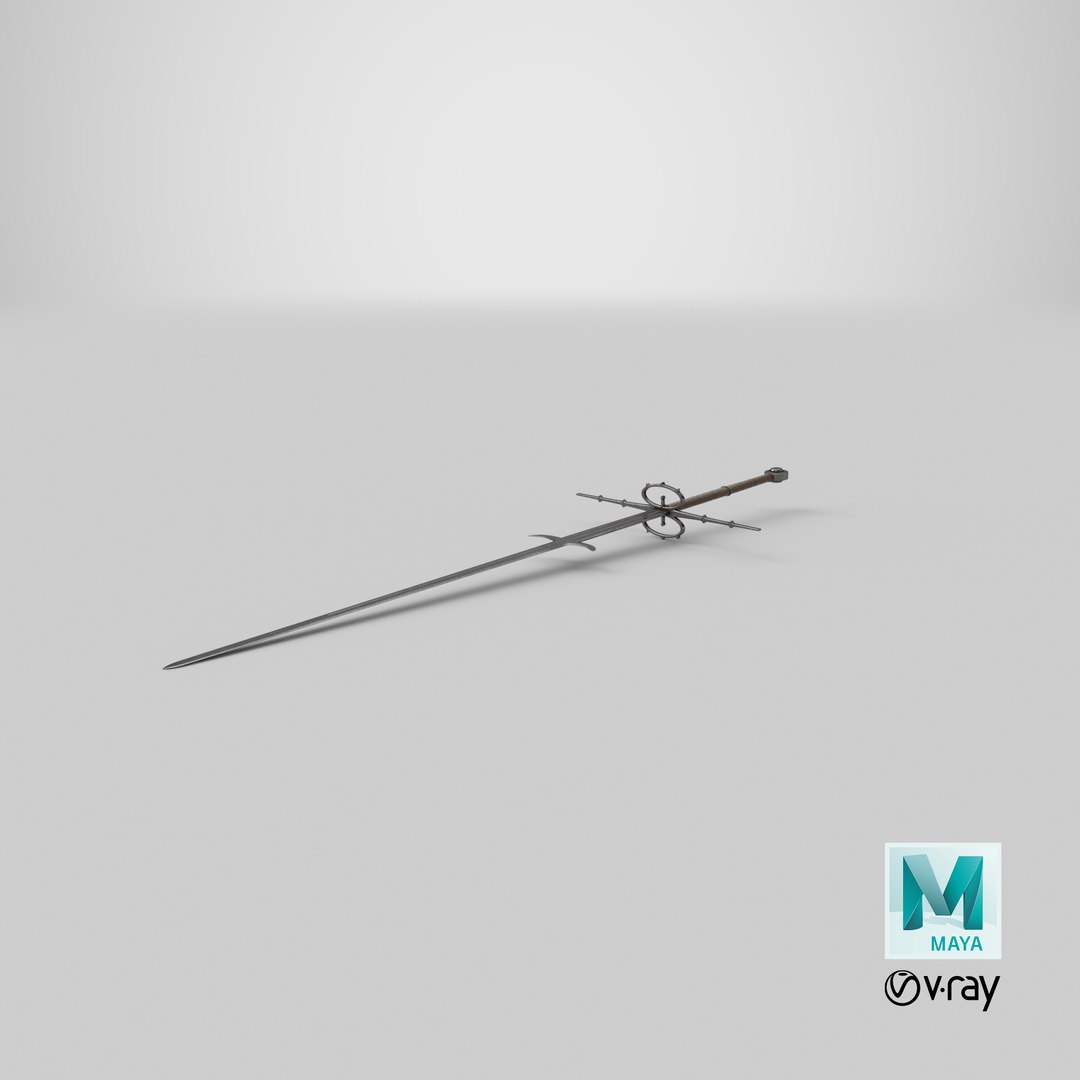 3D medieval zweihander two-handed sword model - TurboSquid 1521116