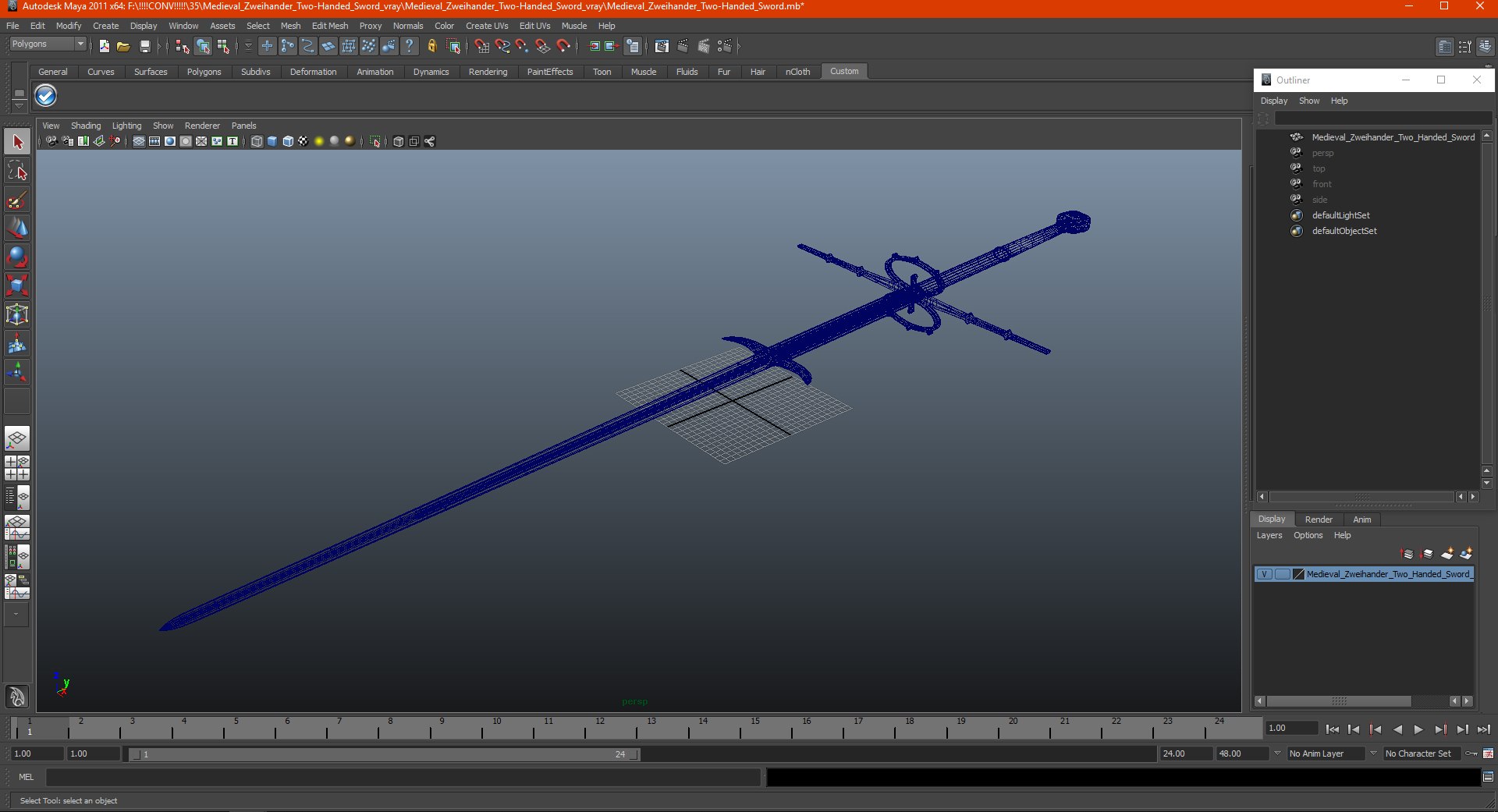 3D medieval zweihander two-handed sword model - TurboSquid 1521116
