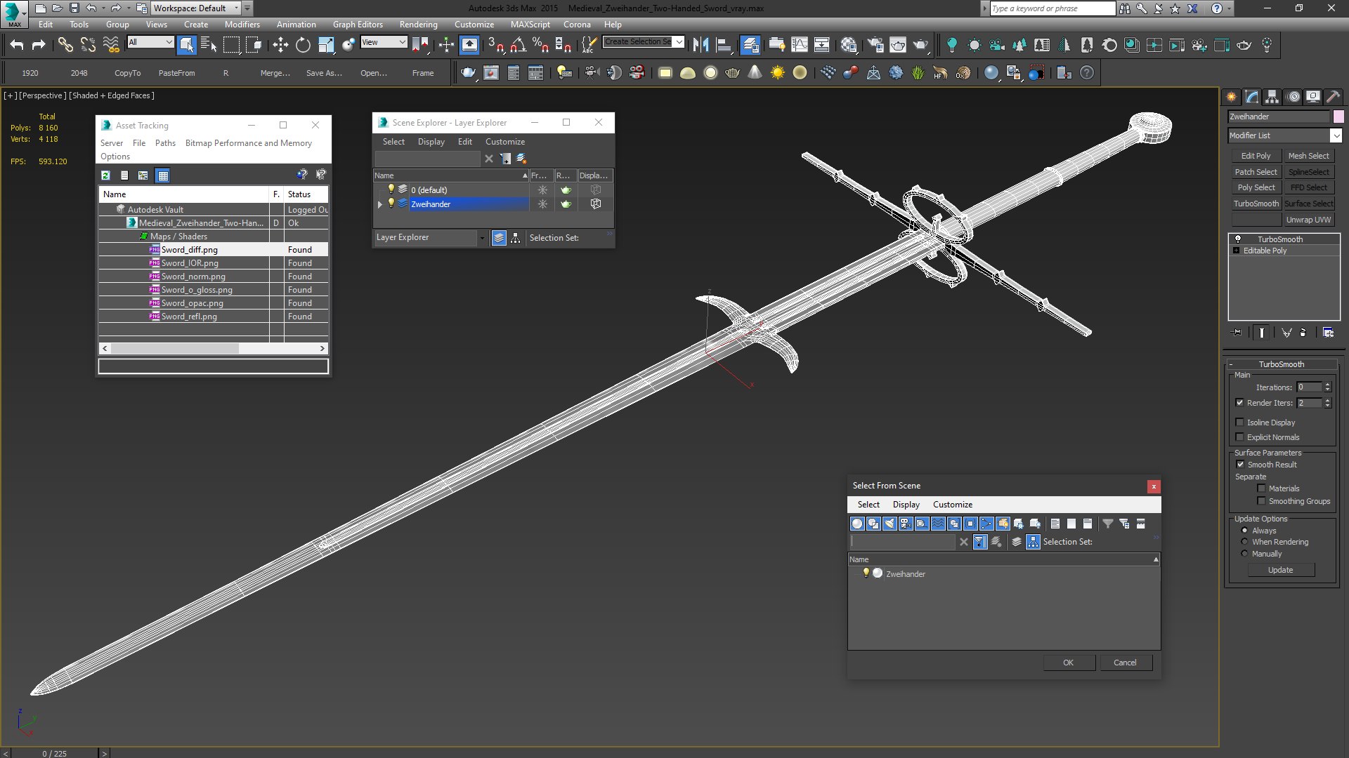3D medieval zweihander two-handed sword model - TurboSquid 1521116