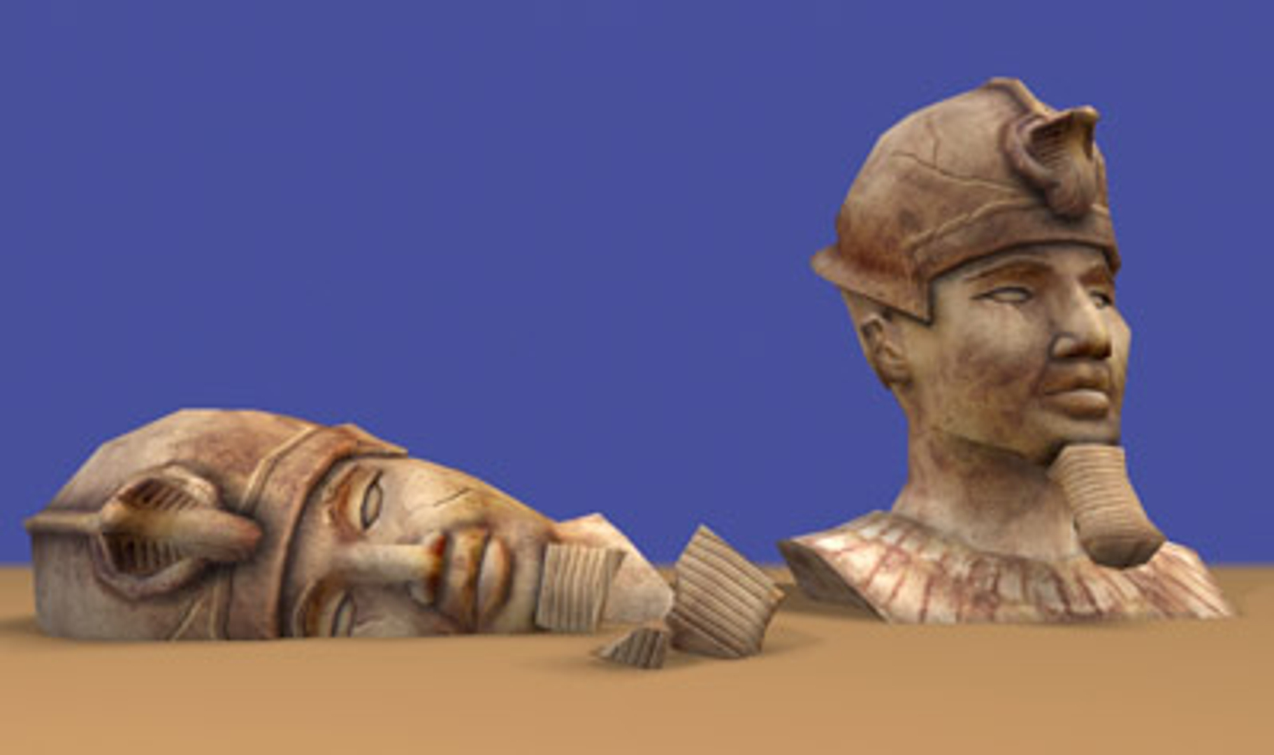 3d low-poly statue