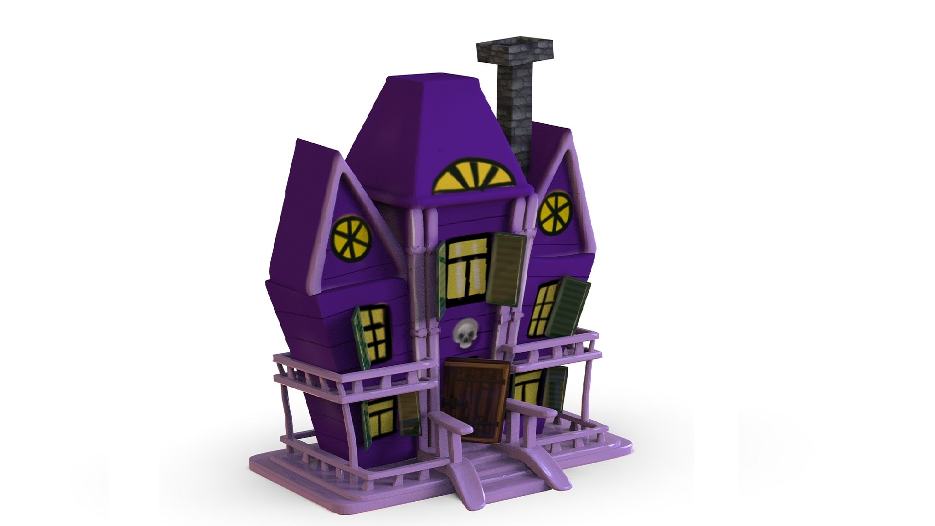 3D Model Haunted House Cartoon - TurboSquid 2140640