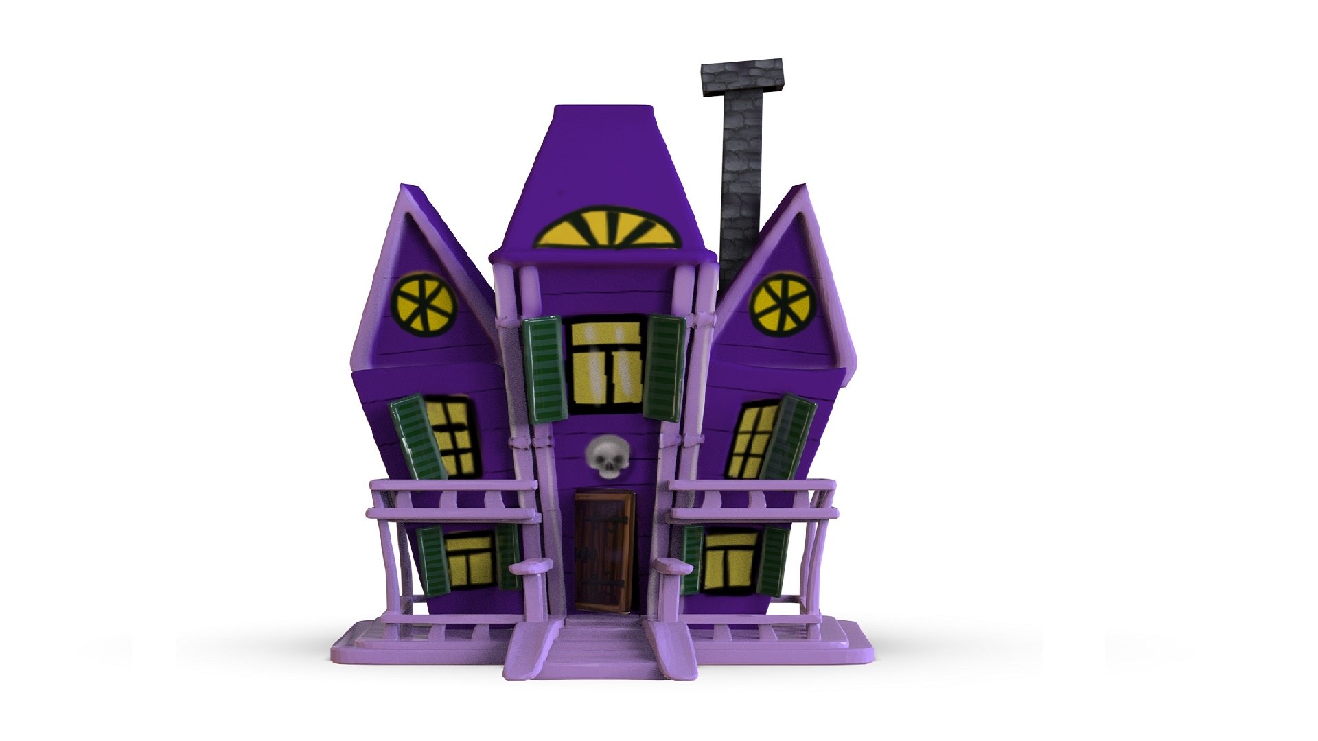 3D Model Haunted House Cartoon - TurboSquid 2140640