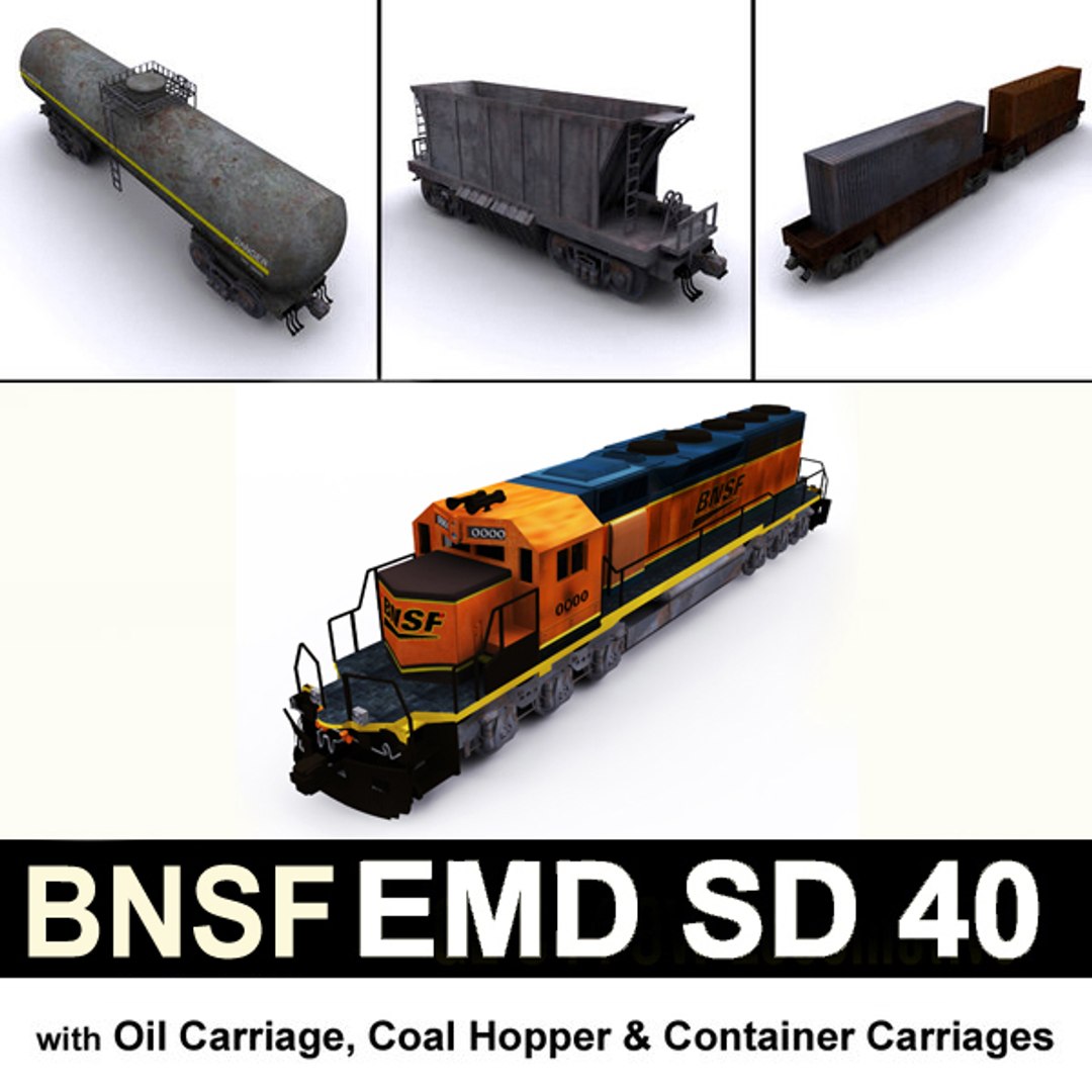 3D bnsf emd sd 40 - TurboSquid 1390902