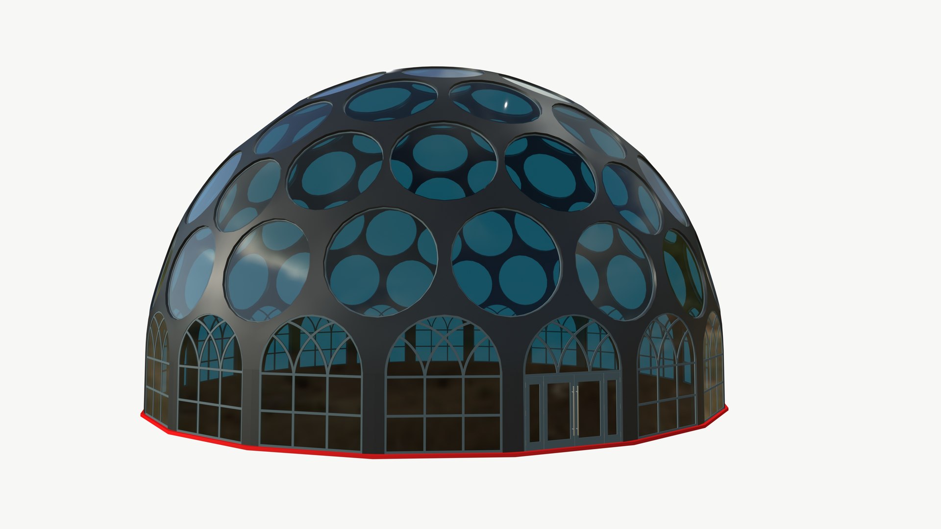 3D Model Futuristic Realistic Dome Structure - TurboSquid 2099738