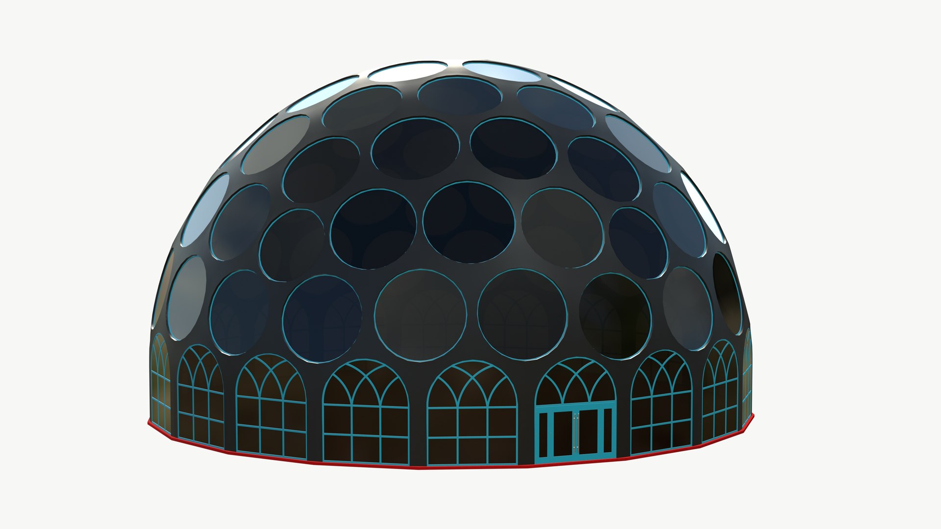 3D Model Futuristic Realistic Dome Structure - TurboSquid 2099738