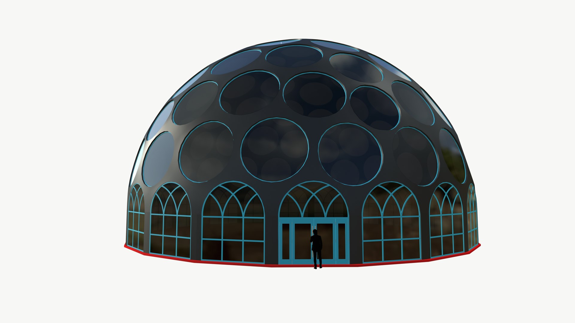 3D Model Futuristic Realistic Dome Structure - TurboSquid 2099738