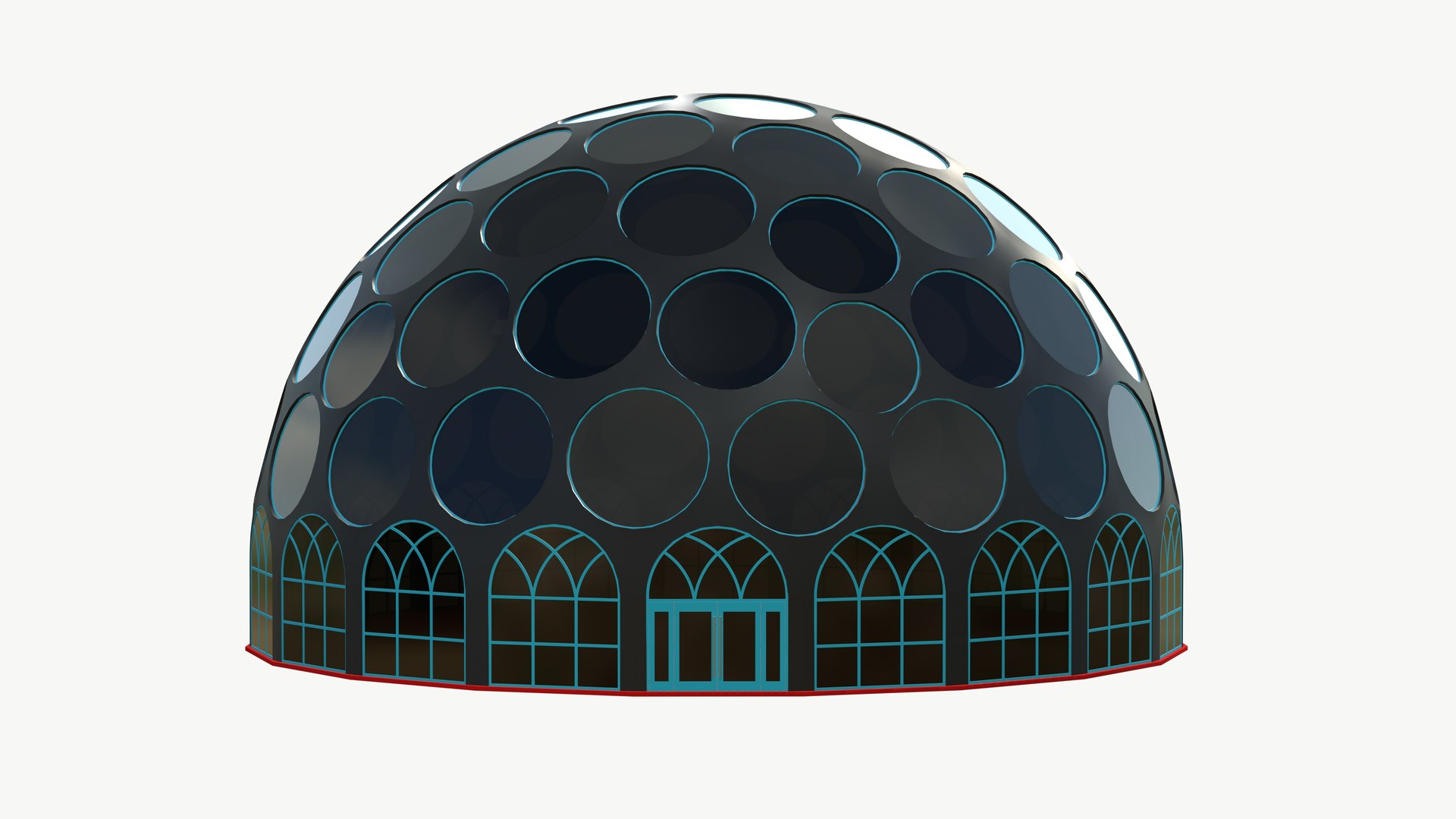 3D Model Futuristic Realistic Dome Structure - TurboSquid 2099738