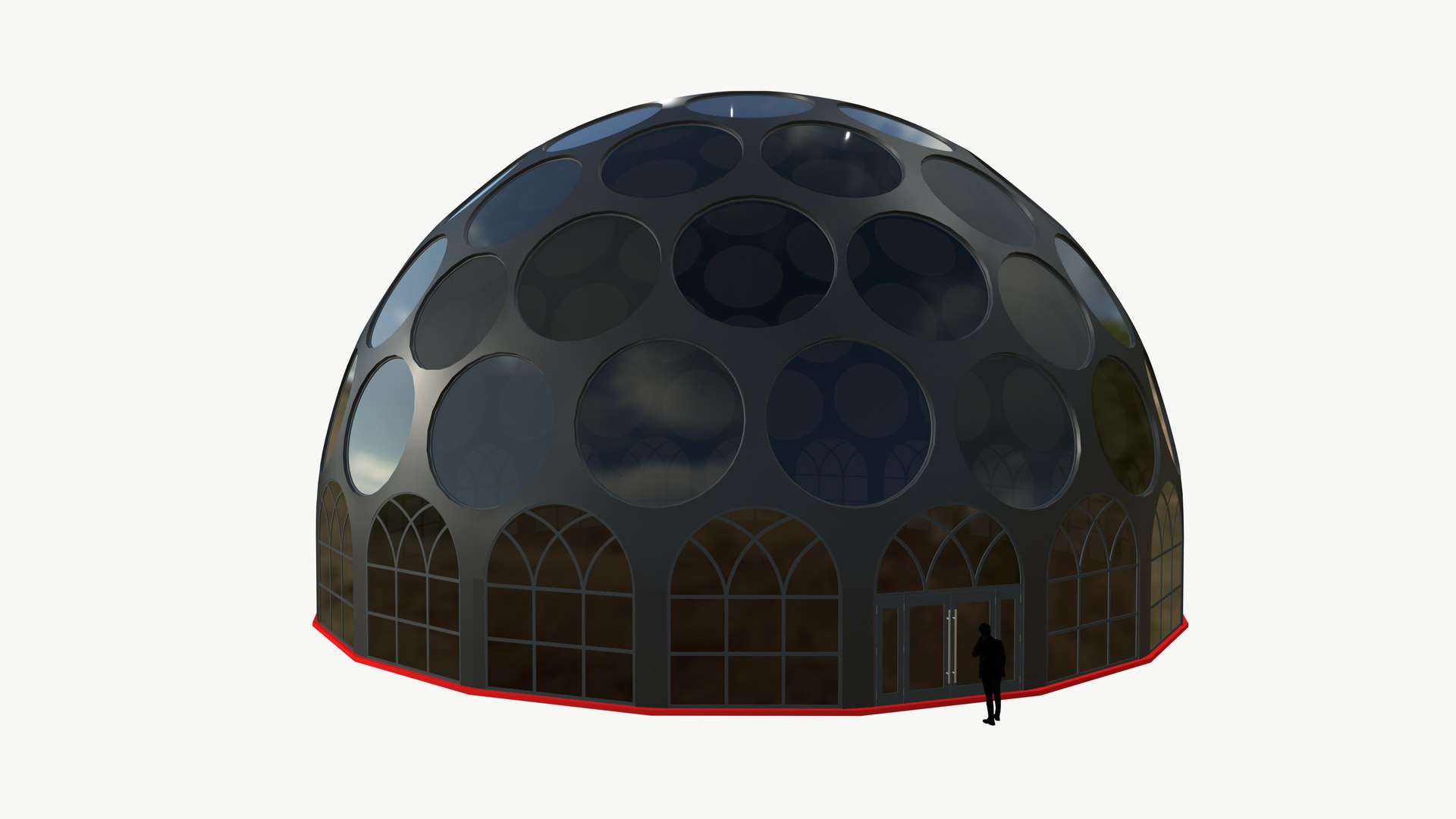 3D Model Futuristic Realistic Dome Structure - TurboSquid 2099738