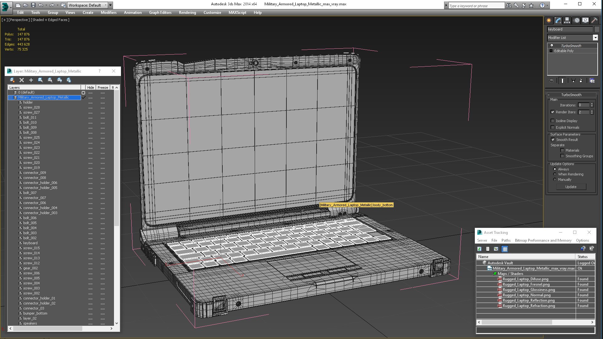 Military Armored Laptop Metallic 3D - TurboSquid 2177858