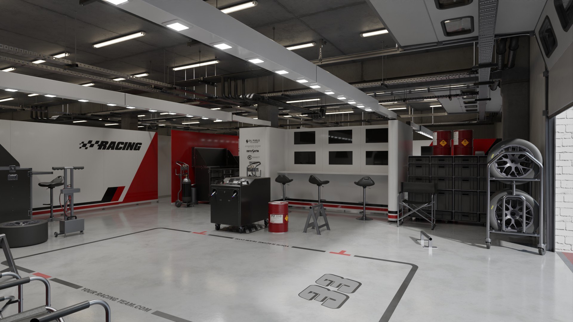 Racing Team Garage 5 Equipped 3D Model - TurboSquid 2271930