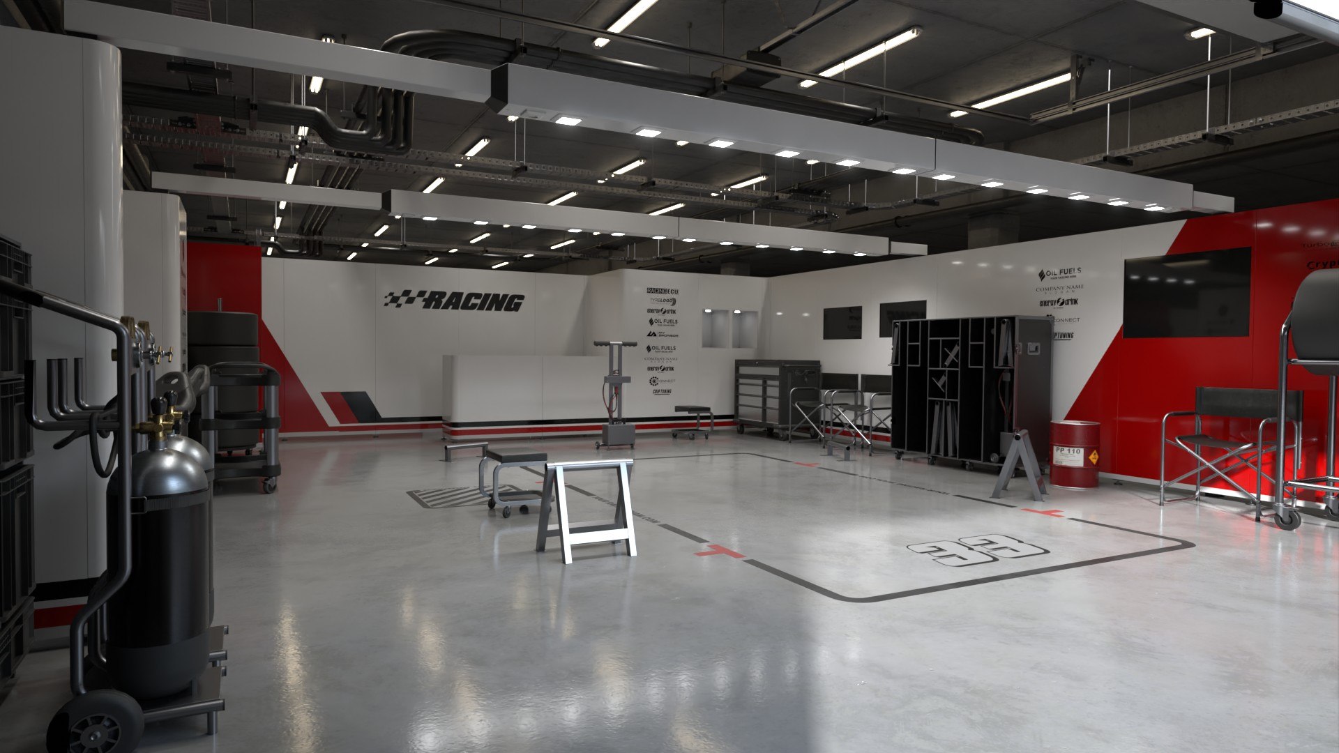 Racing Team Garage 5 Equipped 3D Model - TurboSquid 2271930