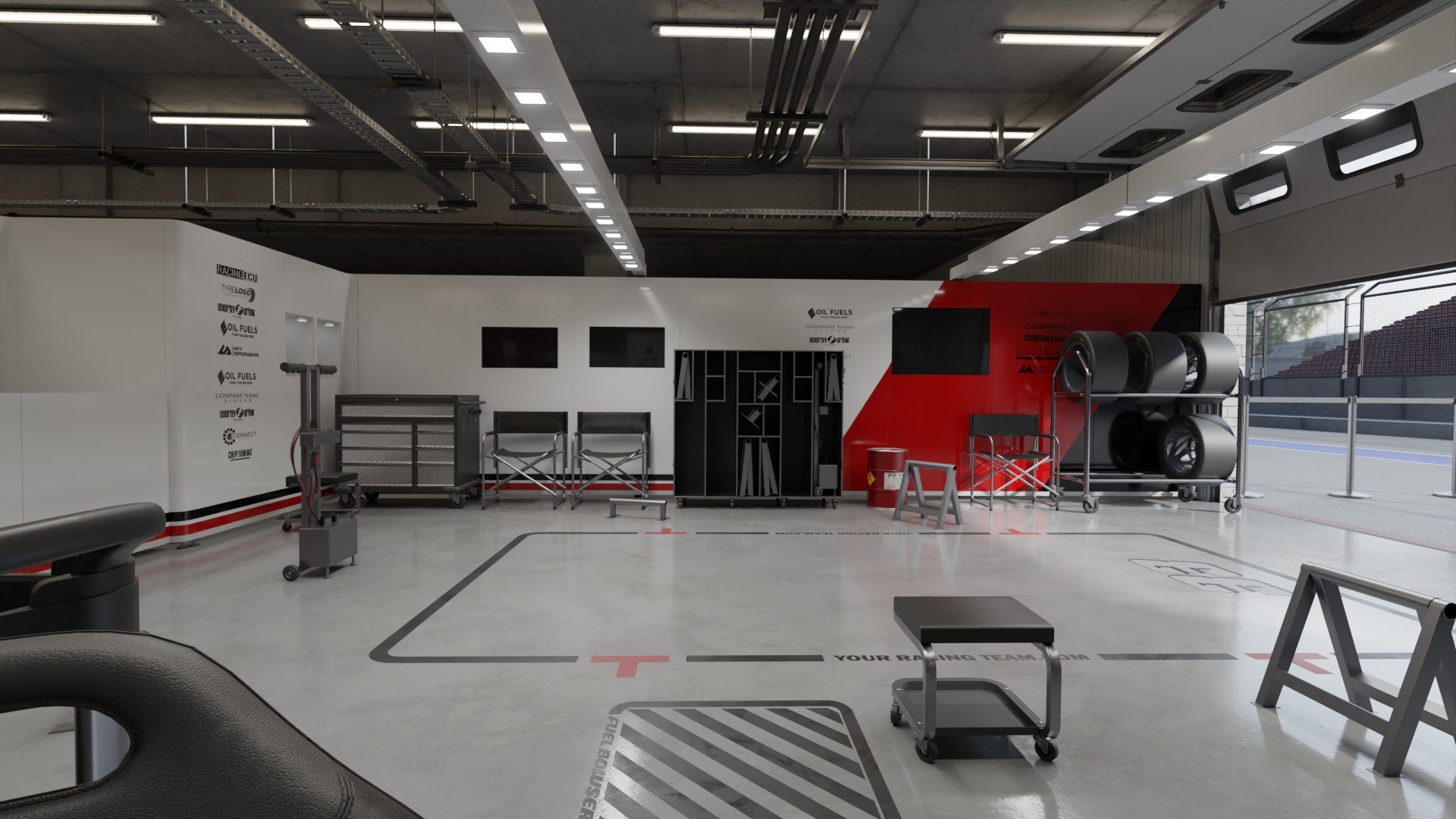 Racing Team Garage 5 Equipped 3D Model - TurboSquid 2271930