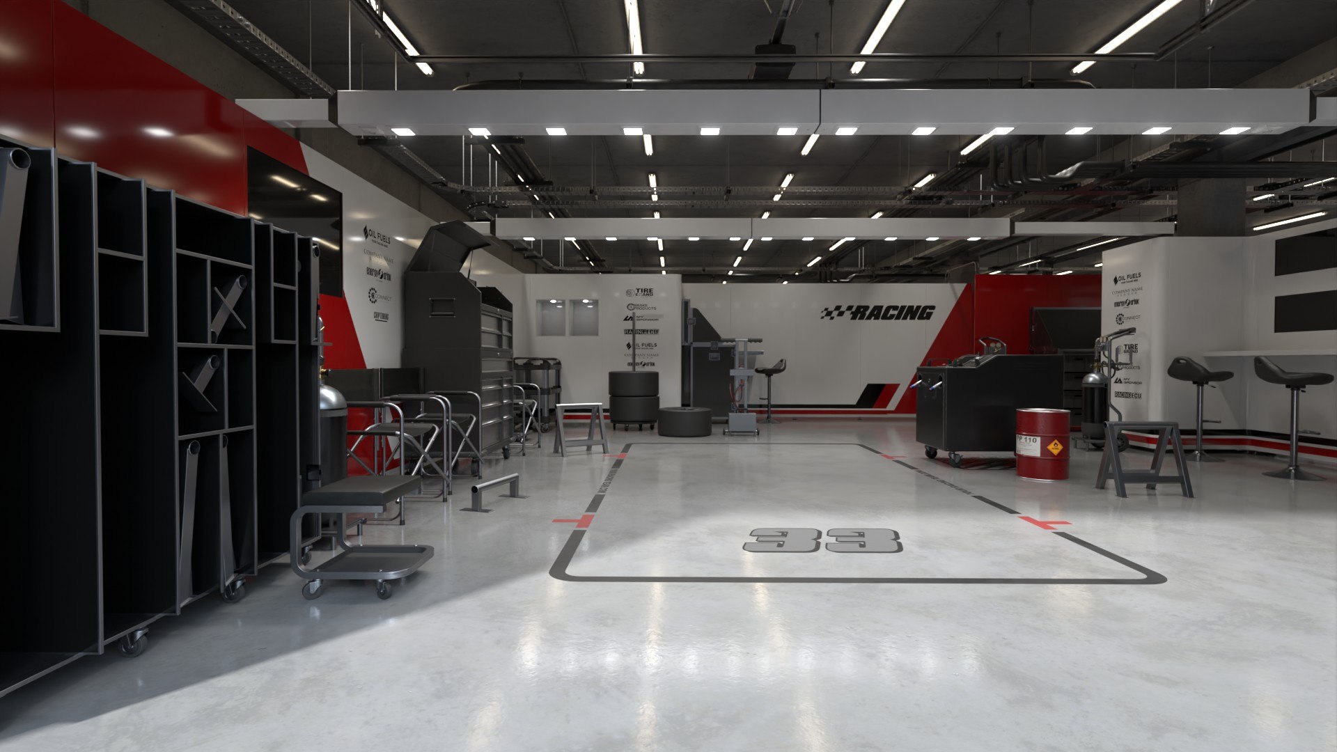 Racing Team Garage 5 Equipped 3D Model - TurboSquid 2271930