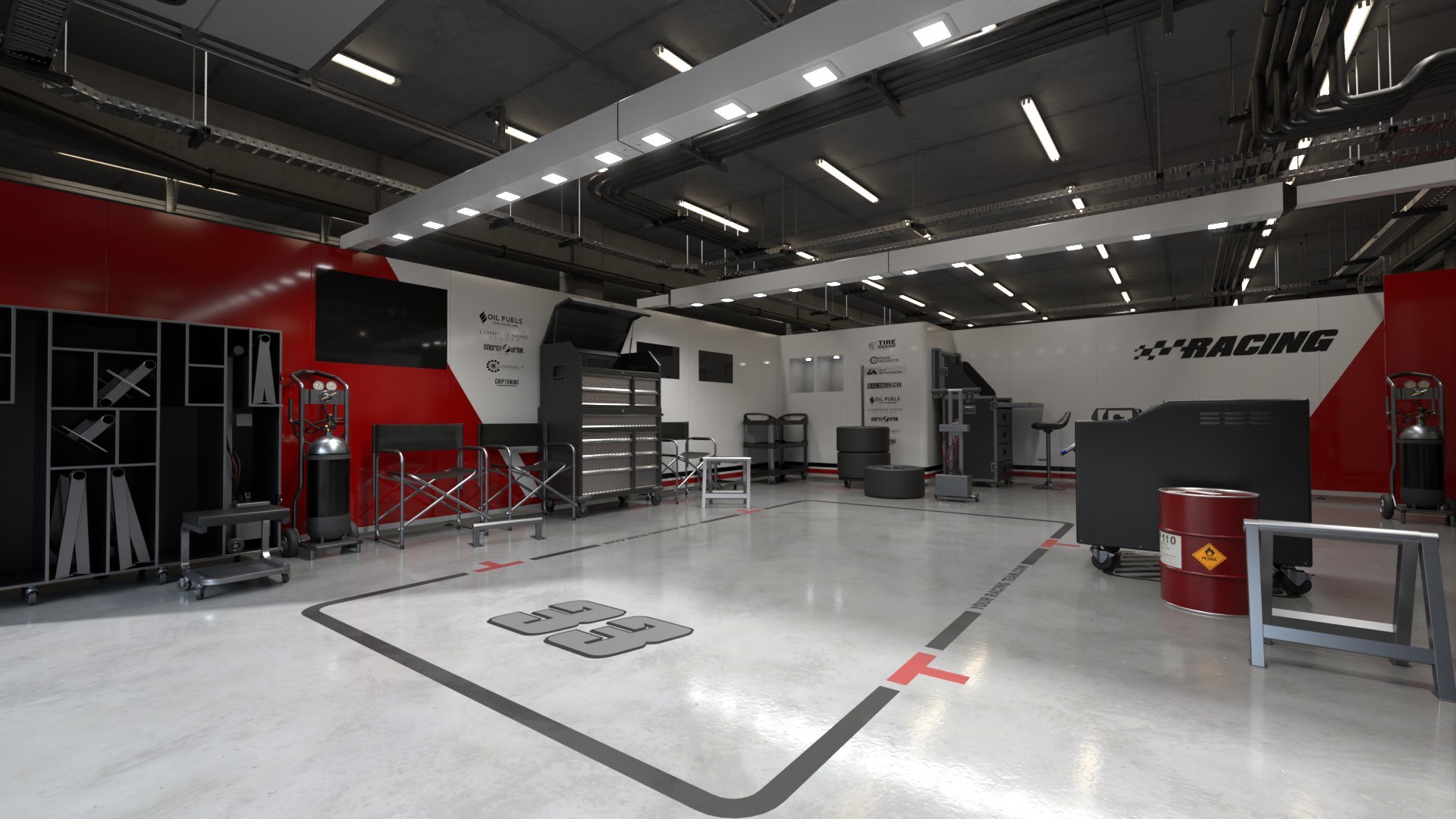 Racing Team Garage 5 Equipped 3D Model - TurboSquid 2271930