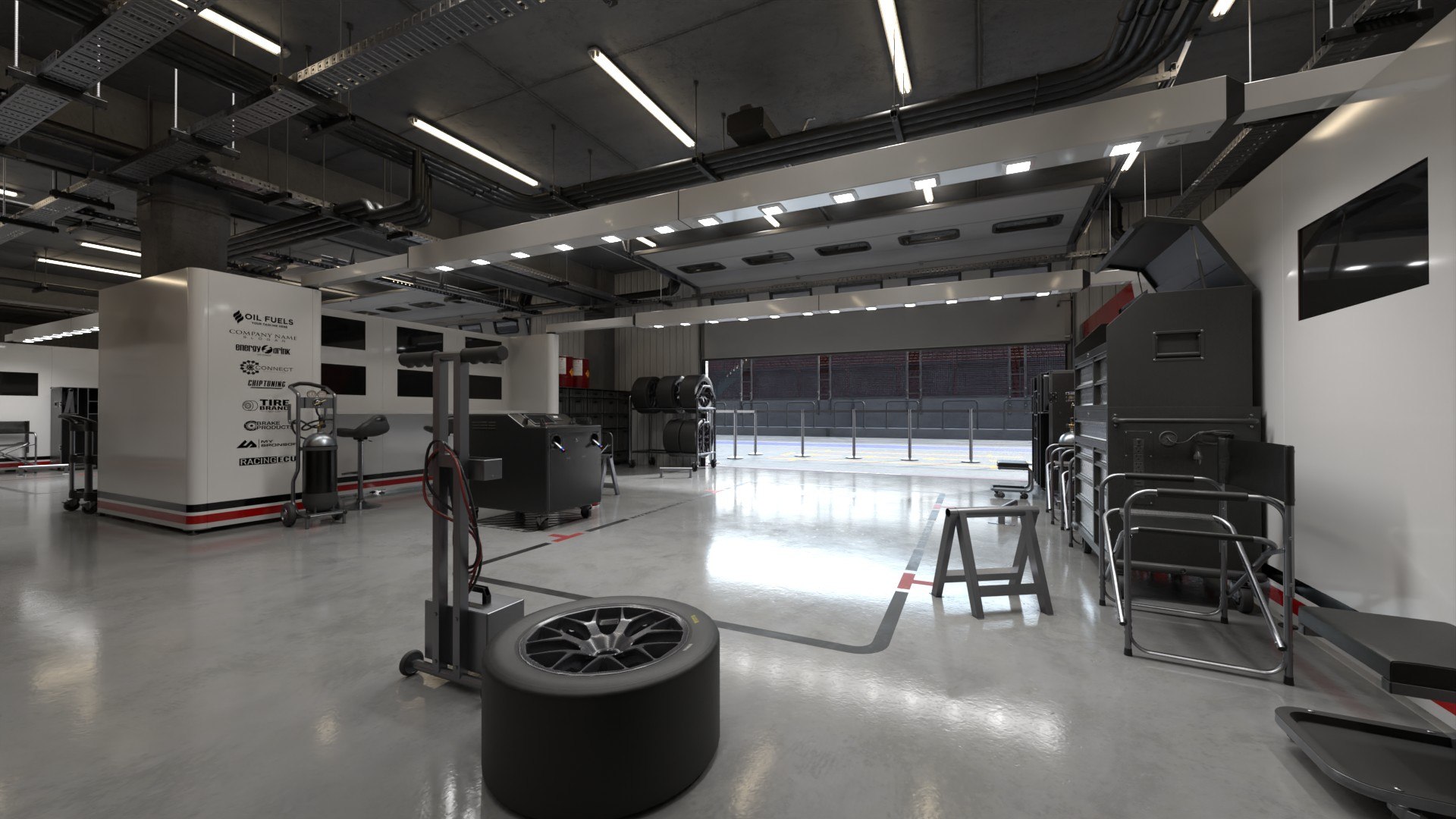 Racing Team Garage 5 Equipped 3D Model - TurboSquid 2271930